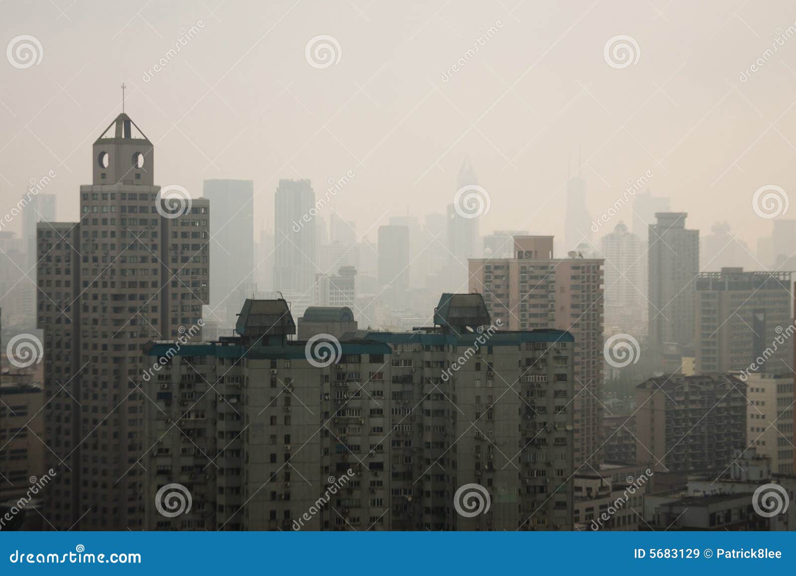 Hazy city stock image. Image of skyscrapers, dirty, dusty - 5683129