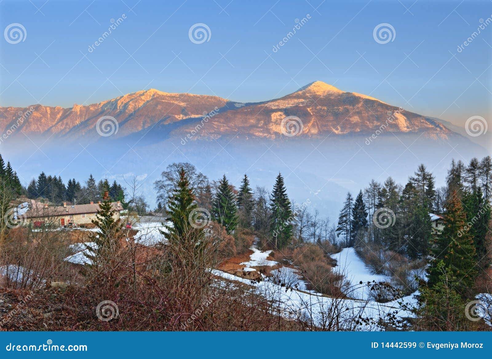 Hazy Mountains in Sunset Light Stock Image - Image of mountain, ridge ...