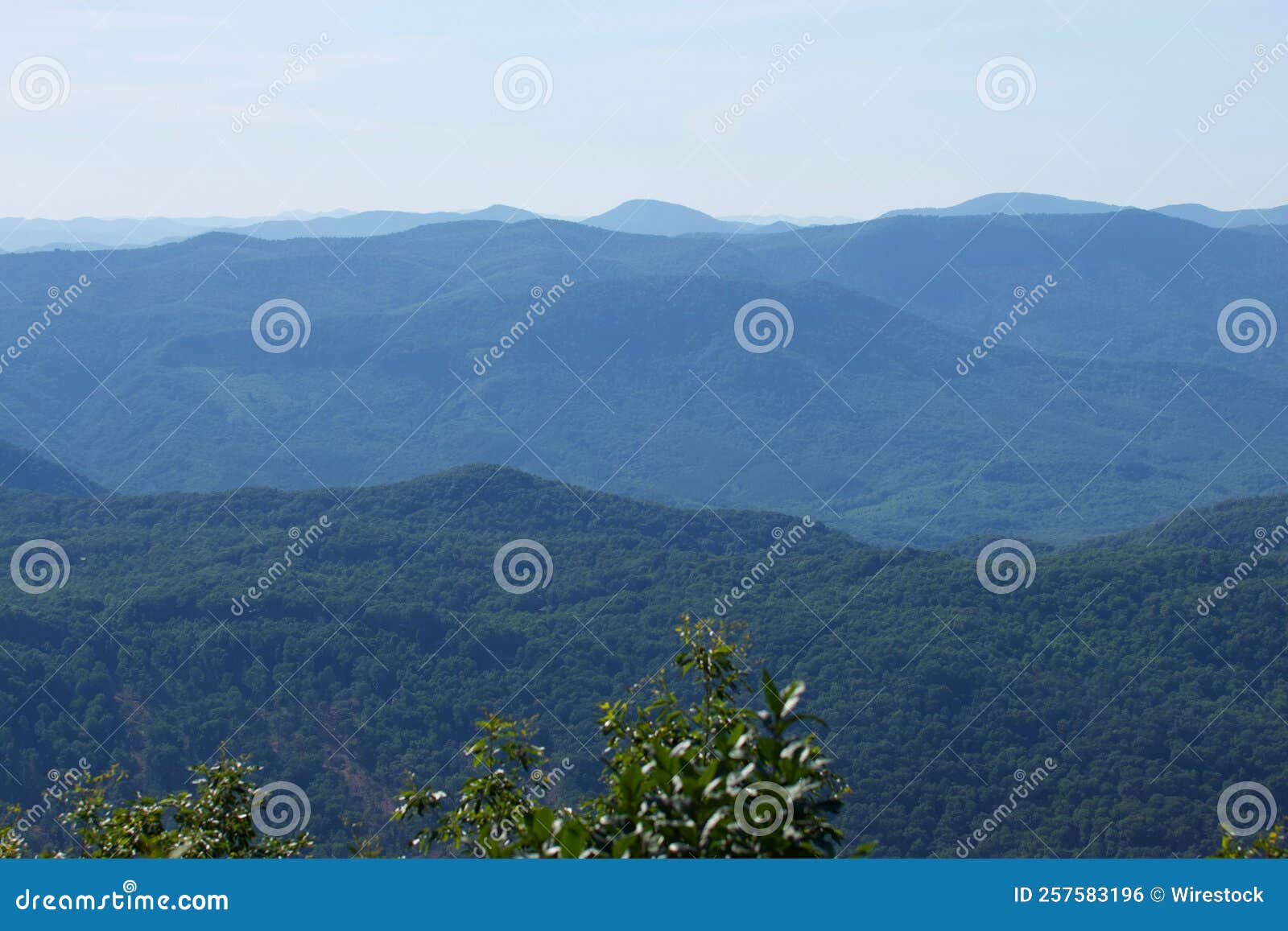 Hazy Shot of Mountains with Dense Green Forests Stock Photo - Image of ...