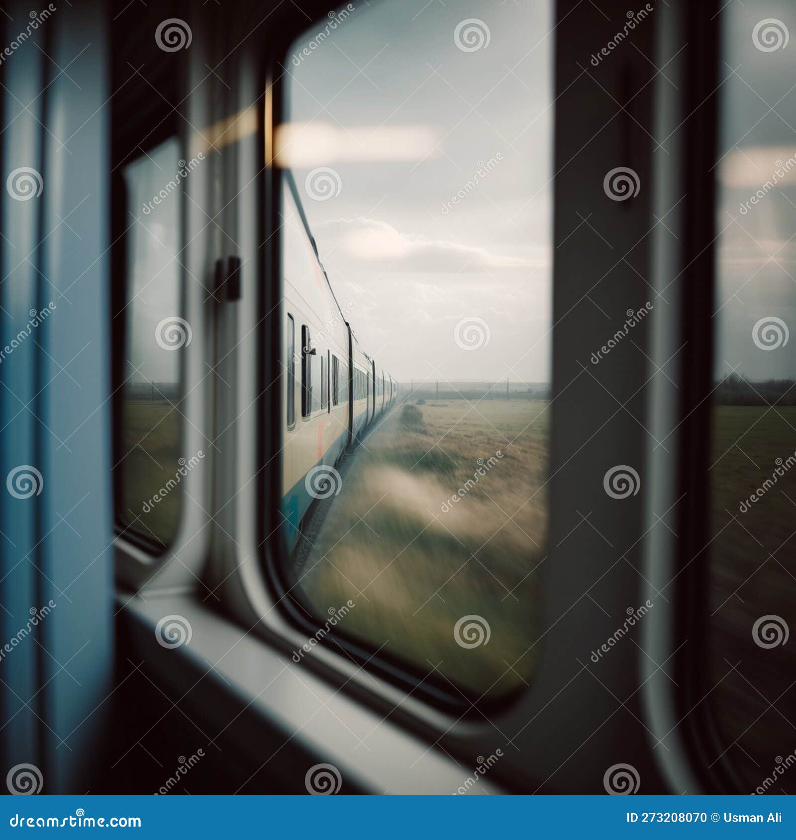 A Hazy Snapshot of the View from a Train Window Stock Illustration ...
