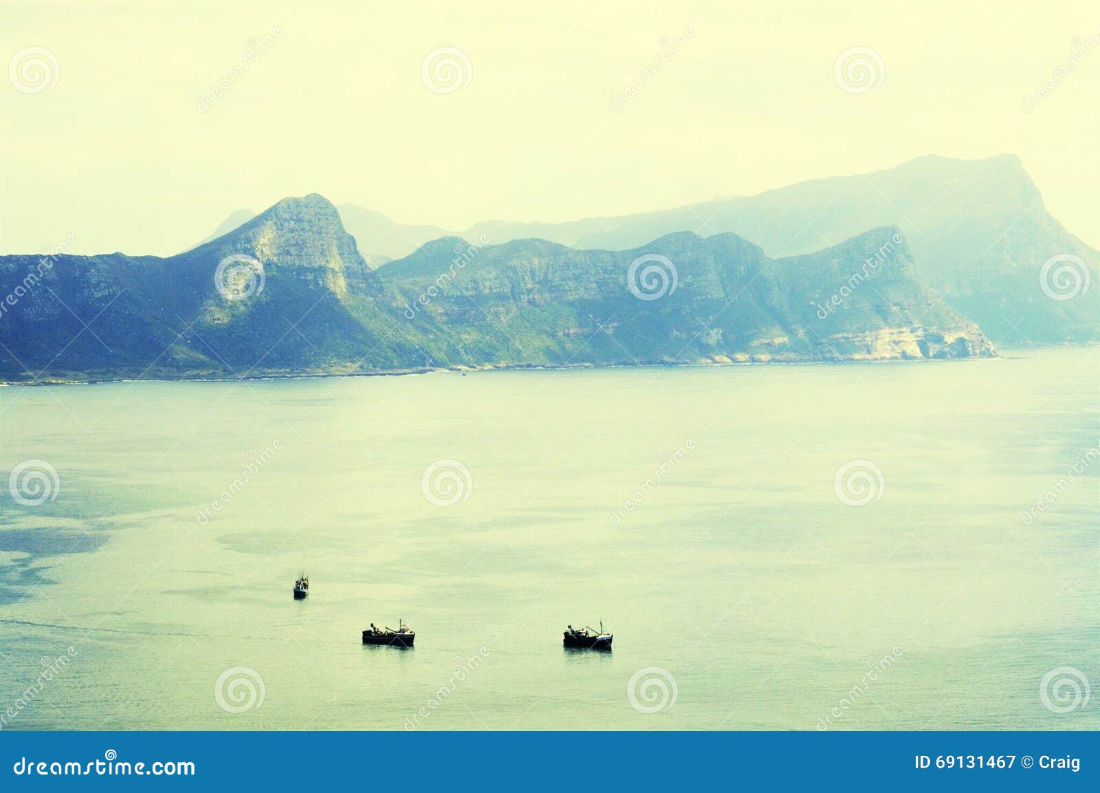 Hazy view from cape point stock image. Image of awesome - 69131467