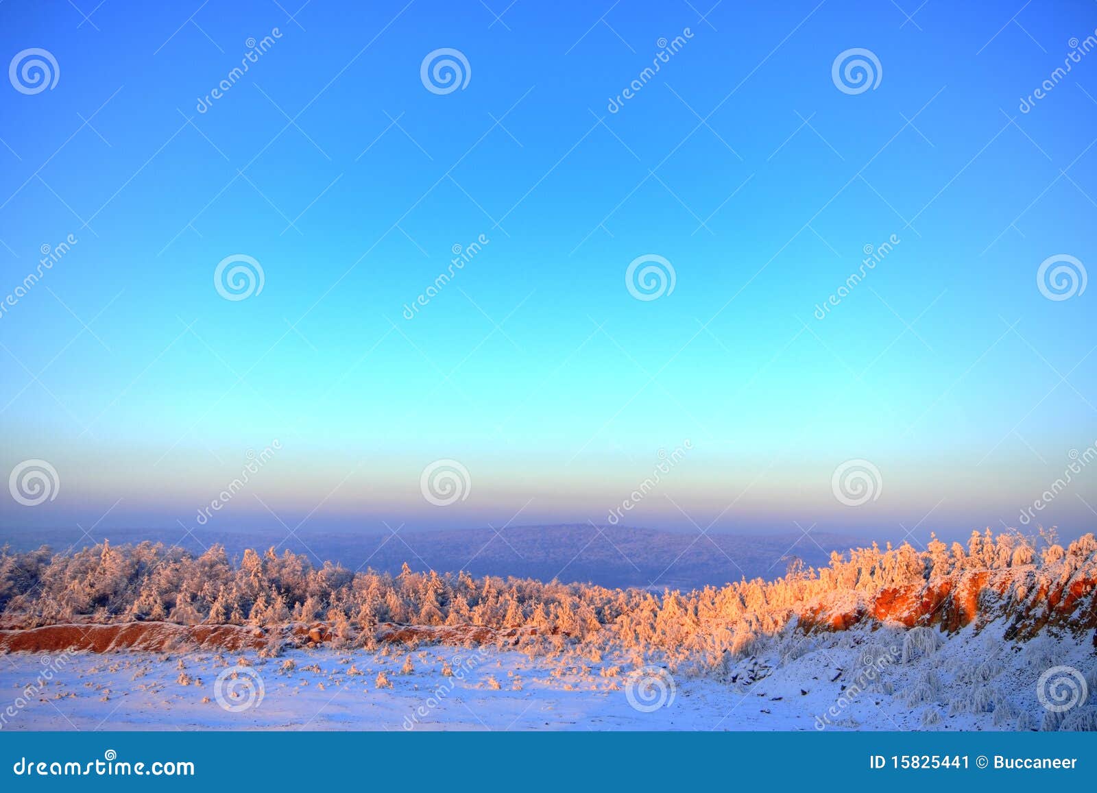 Hazy winter landscape stock image. Image of lighted, landscape - 15825441