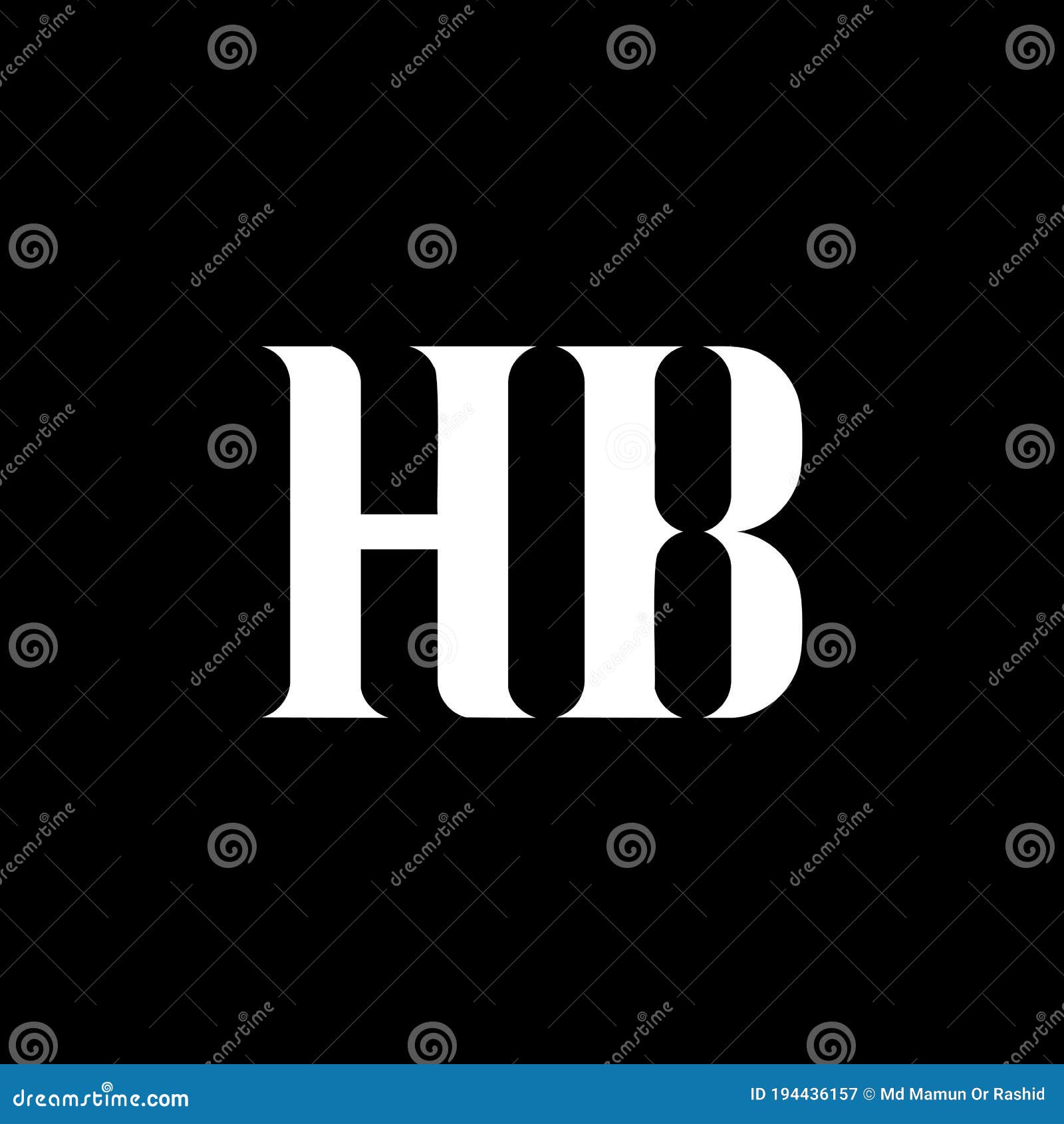 HB H B Letter Logo Design. Initial Letter HB Uppercase Monogram Logo ...