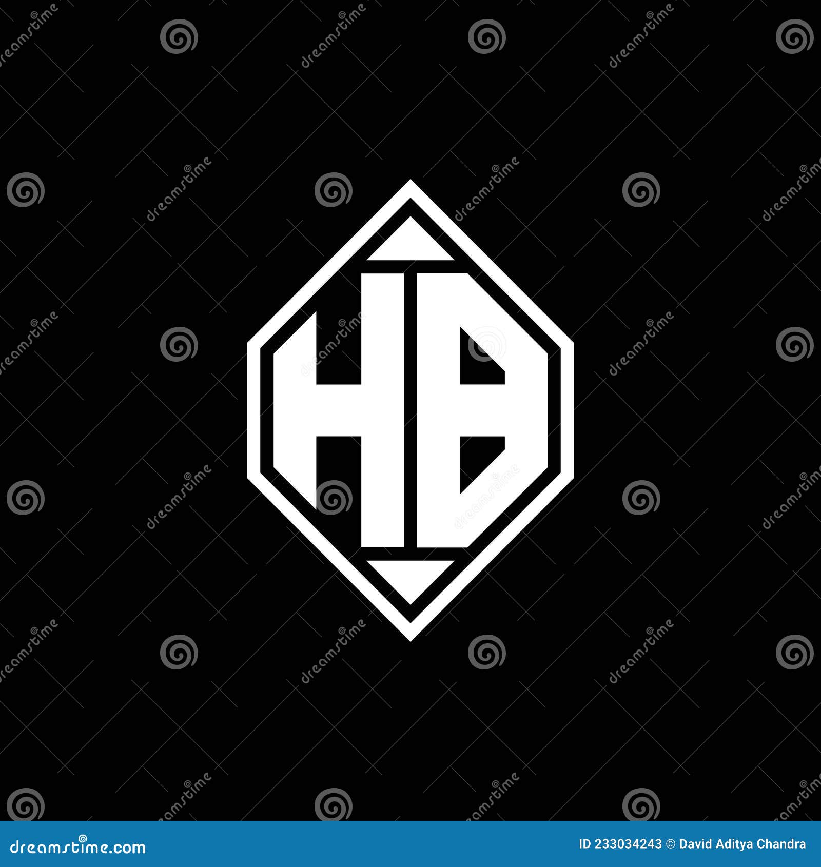 HB Logo Monogram Geometric Shield Shape Style Stock Vector ...
