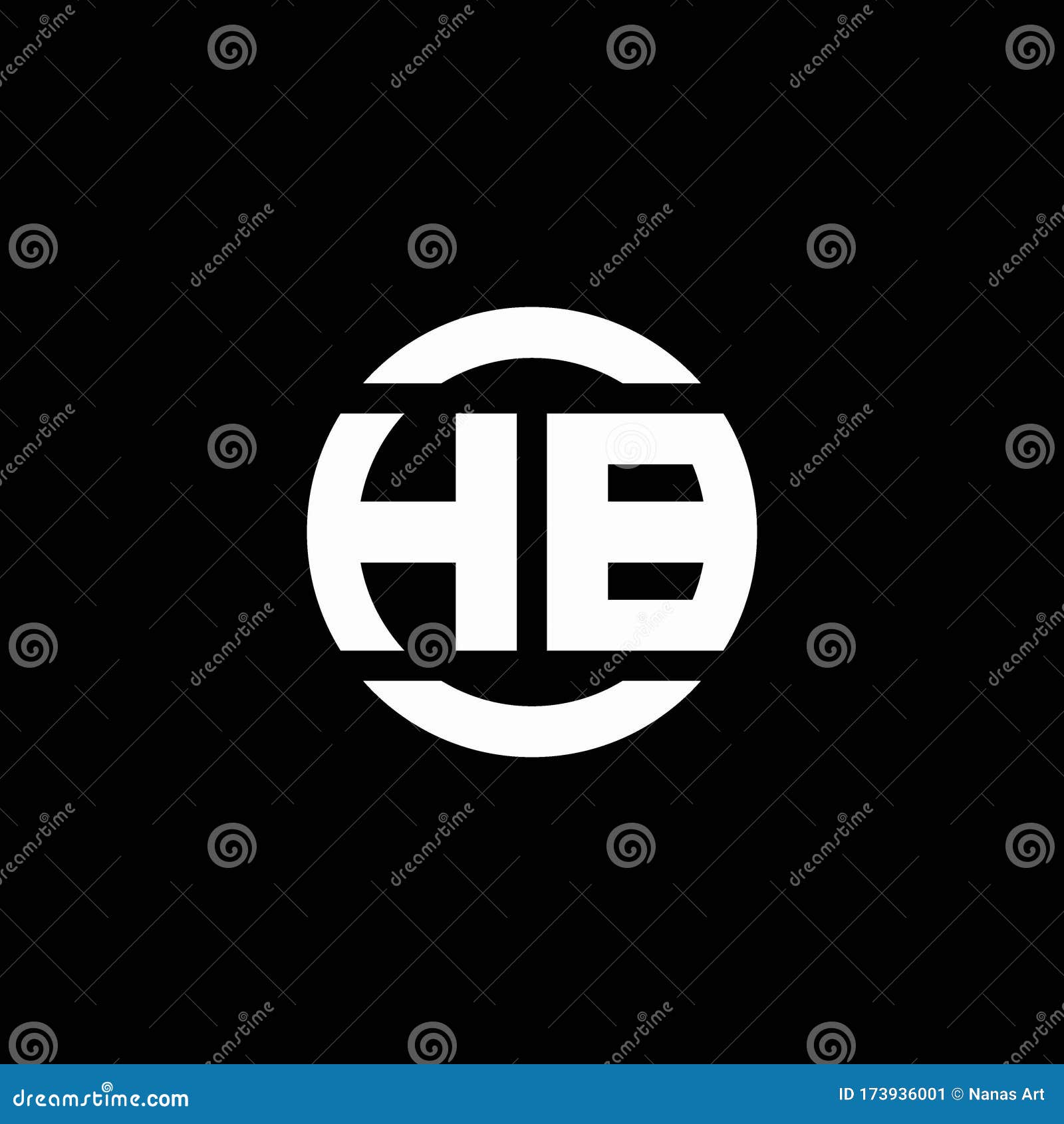 HB Logo Monogram Isolated on Circle Element Design Template Stock ...