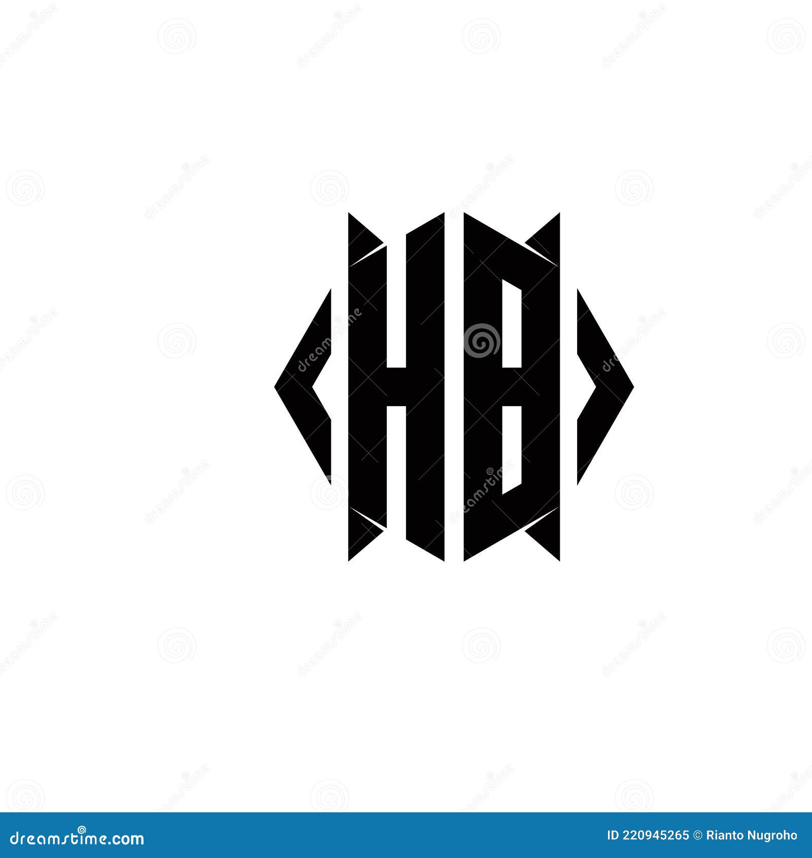 HB Logo Monogram with Shield Shape Designs Template Stock Vector ...