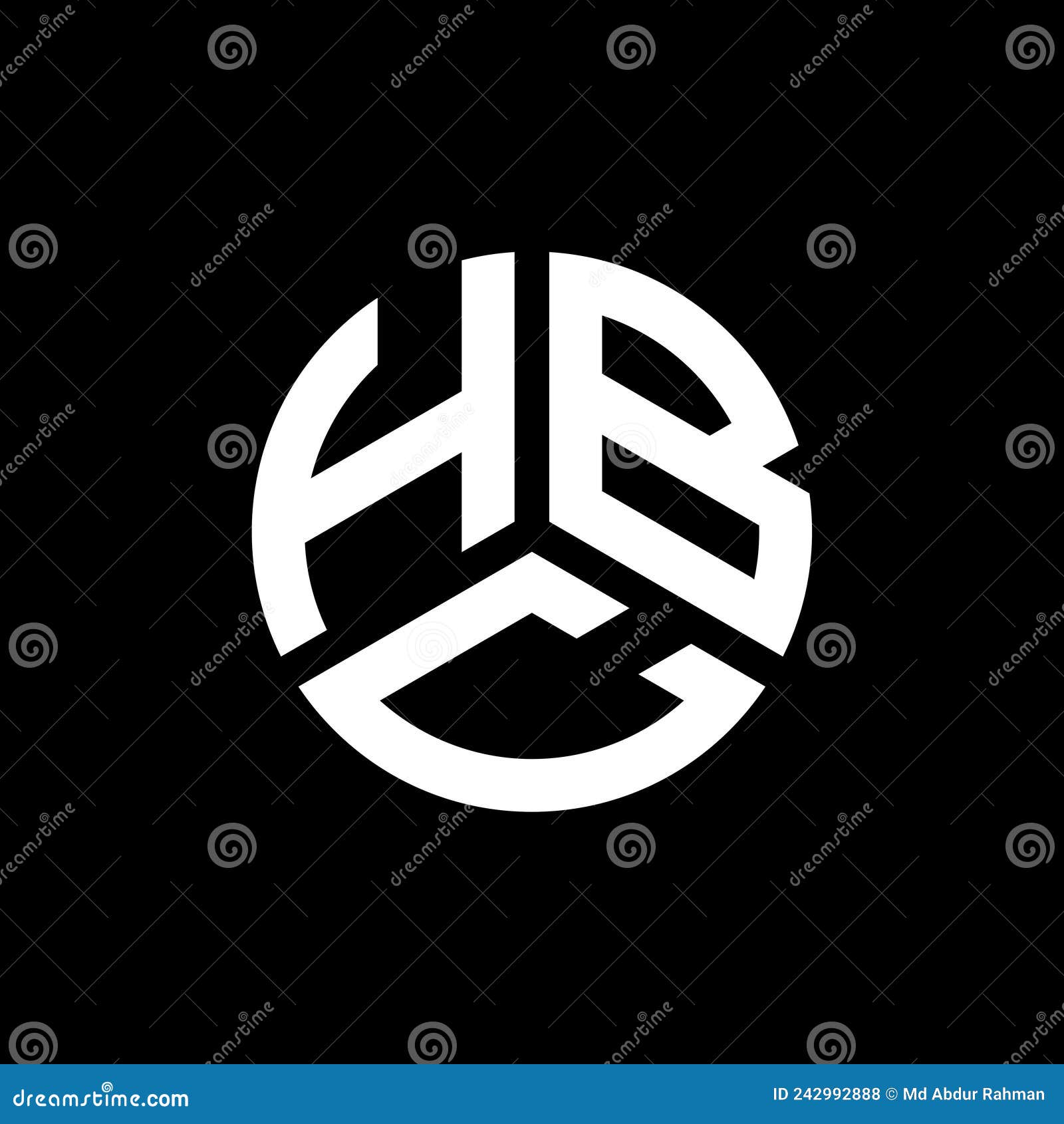 HBC Letter Logo Design on White Background. HBC Creative Initials ...