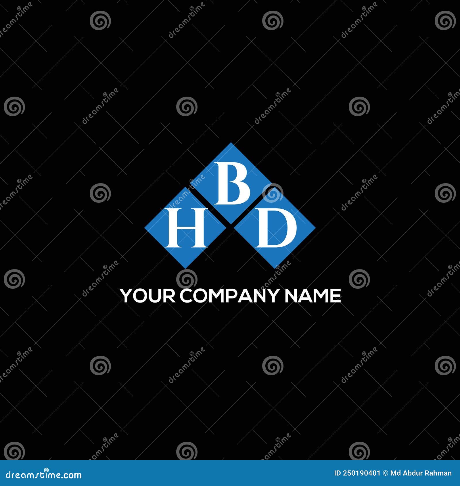 HBD Letter Logo Design On BLACK Background. HBD Creative Initials ...