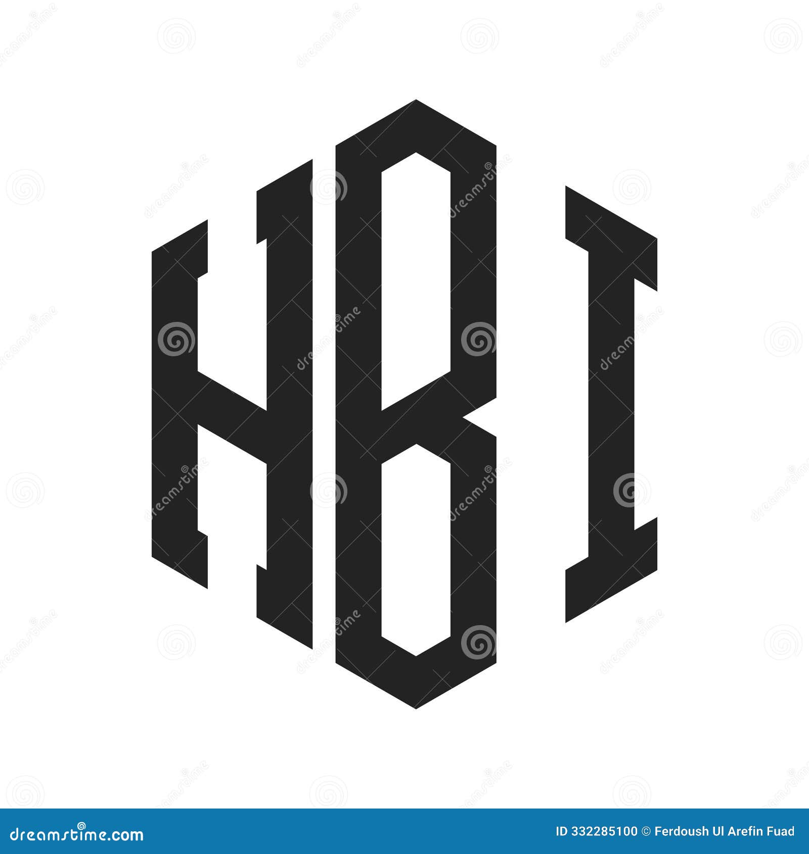 HBI Logo Design. Initial Letter HBI Monogram Logo Using Hexagon Shape ...