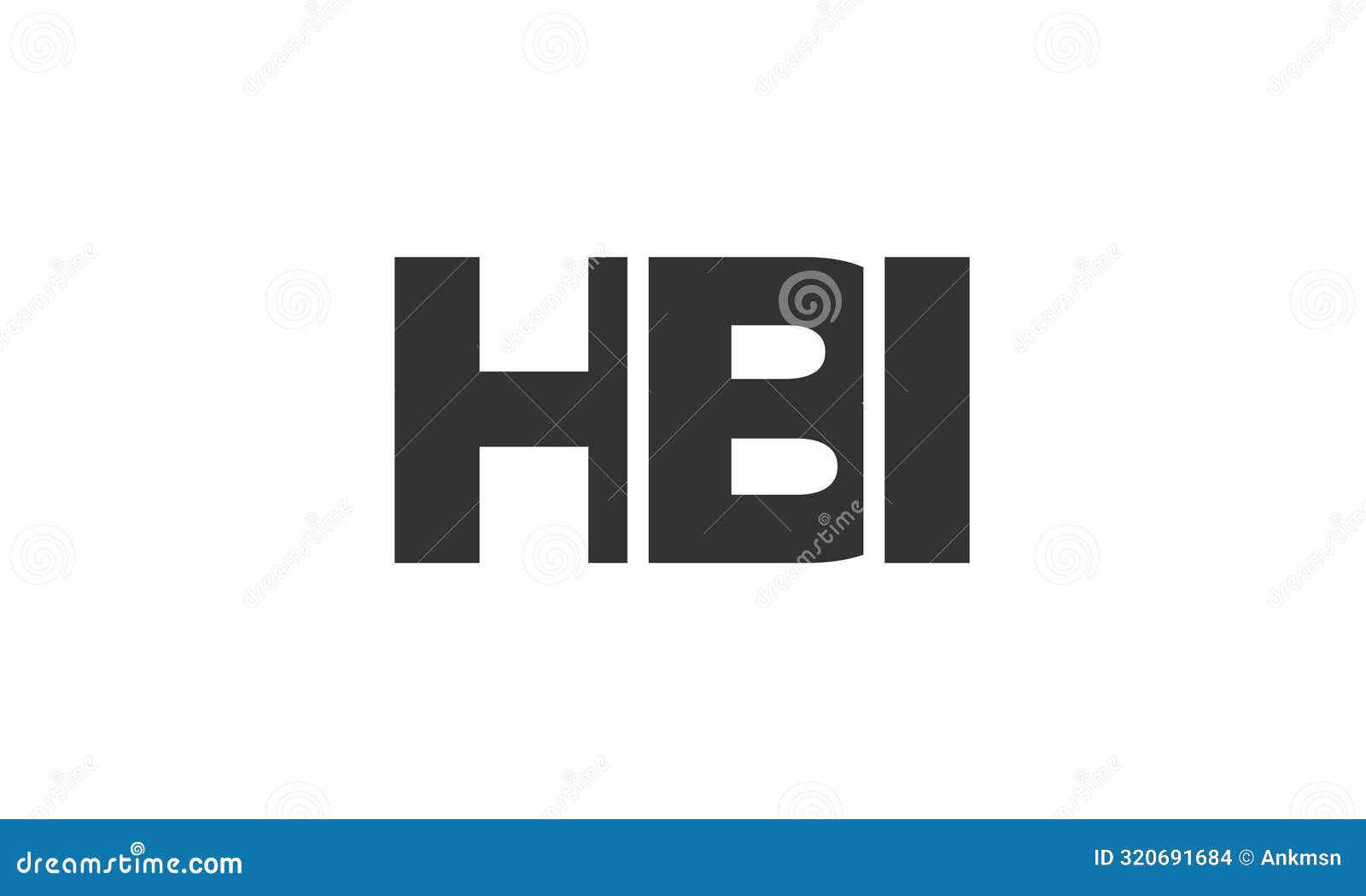 HBI Logo Design Template with Strong and Modern Bold Text. Initial ...