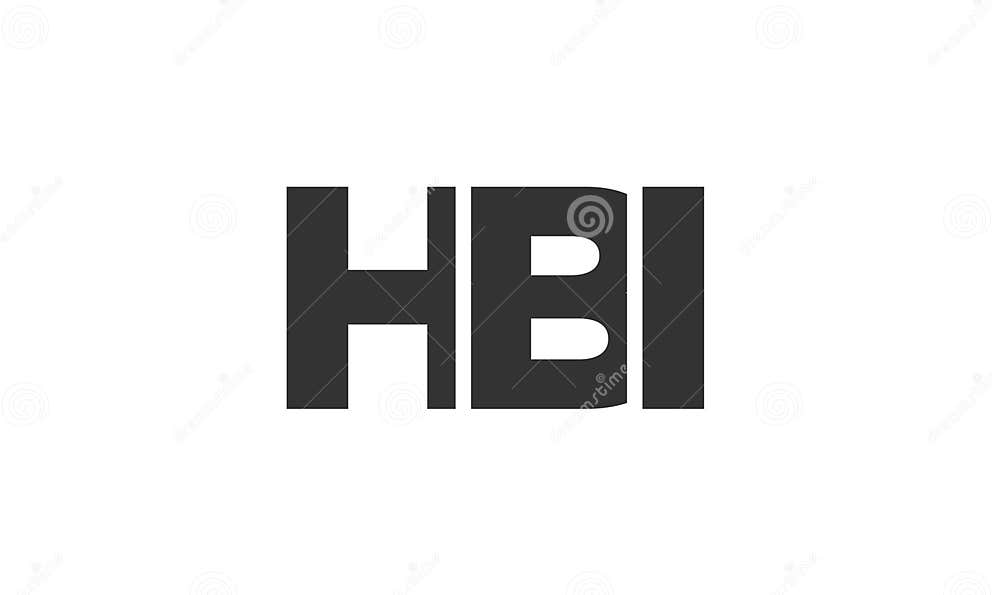 HBI Logo Design Template with Strong and Modern Bold Text. Initial ...