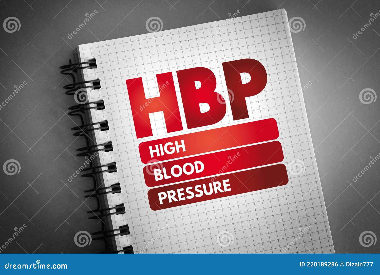 HBP - High Blood Pressure Acronym on Notepad, Health Concept Background ...