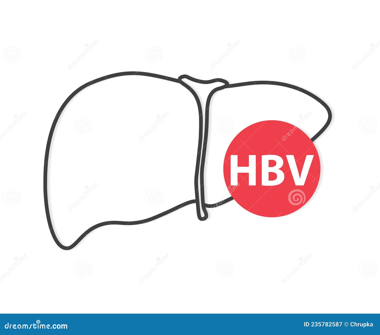 HBV Hepatitis B Virus and Liver Outline Stock Vector - Illustration of ...