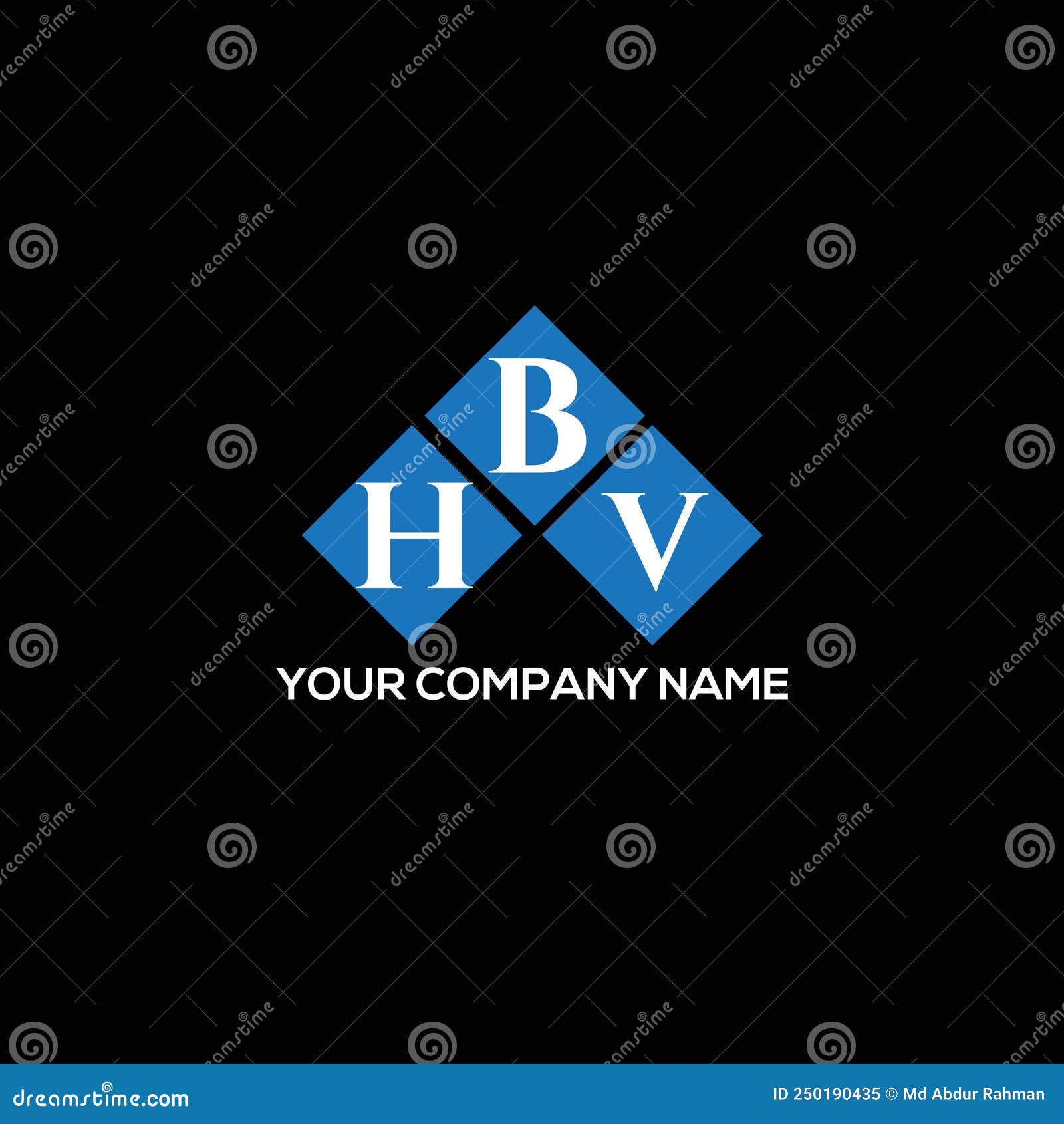 HBV Letter Logo Design on BLACK Background. HBV Creative Initials ...