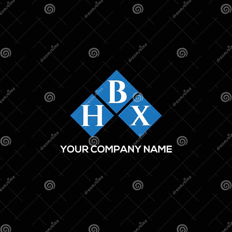 HBX Letter Logo Design on BLACK Background. HBX Creative Initials ...