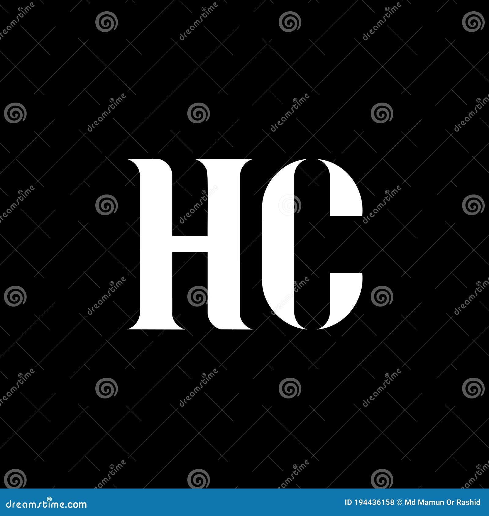 HC H C Letter Logo Design. Initial Letter HC Uppercase Monogram Logo ...