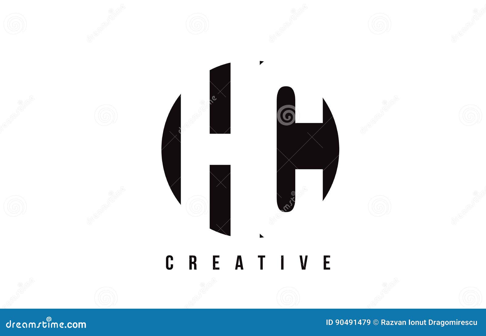 HC H C White Letter Logo Design with Circle Background. Stock Vector ...
