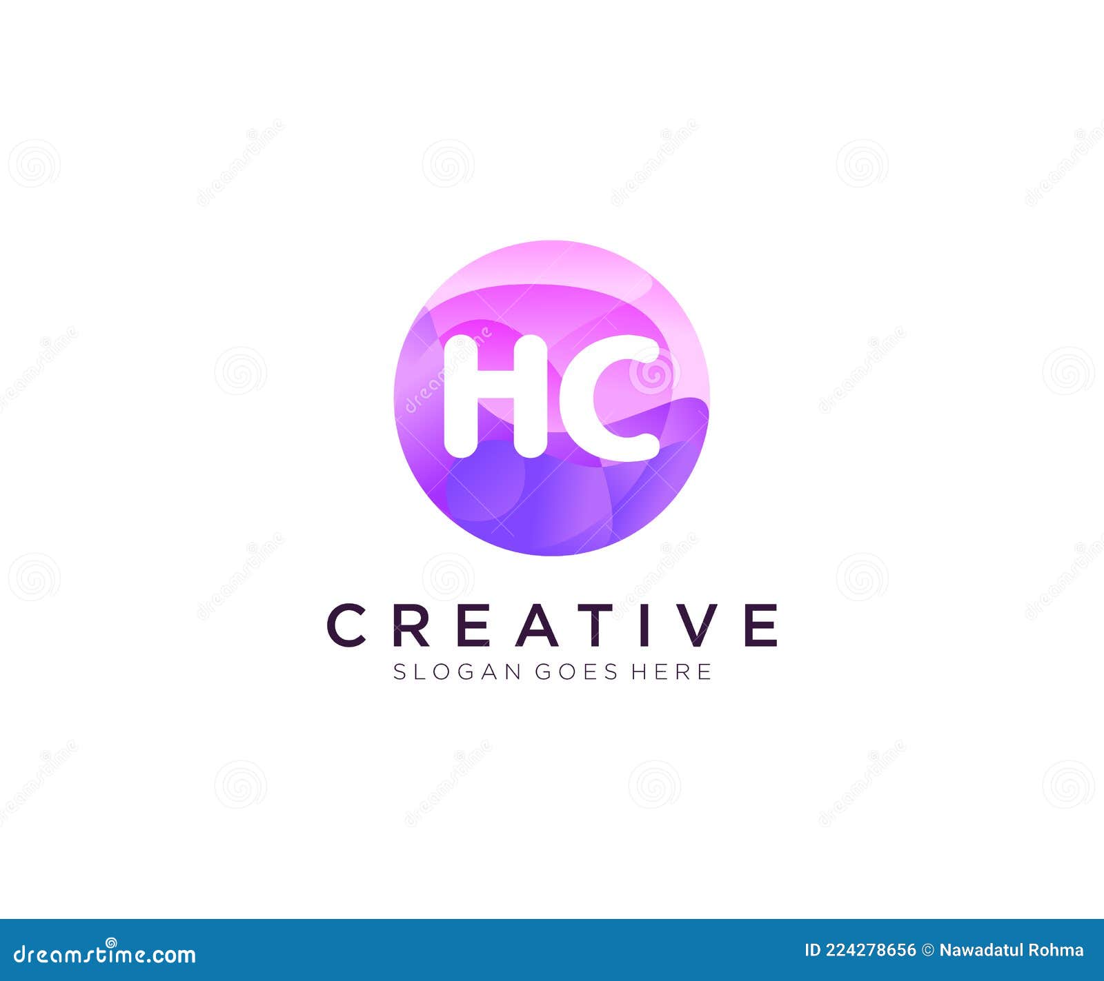 HC Initial Logo with Colorful Circle Template Vector Stock Vector ...