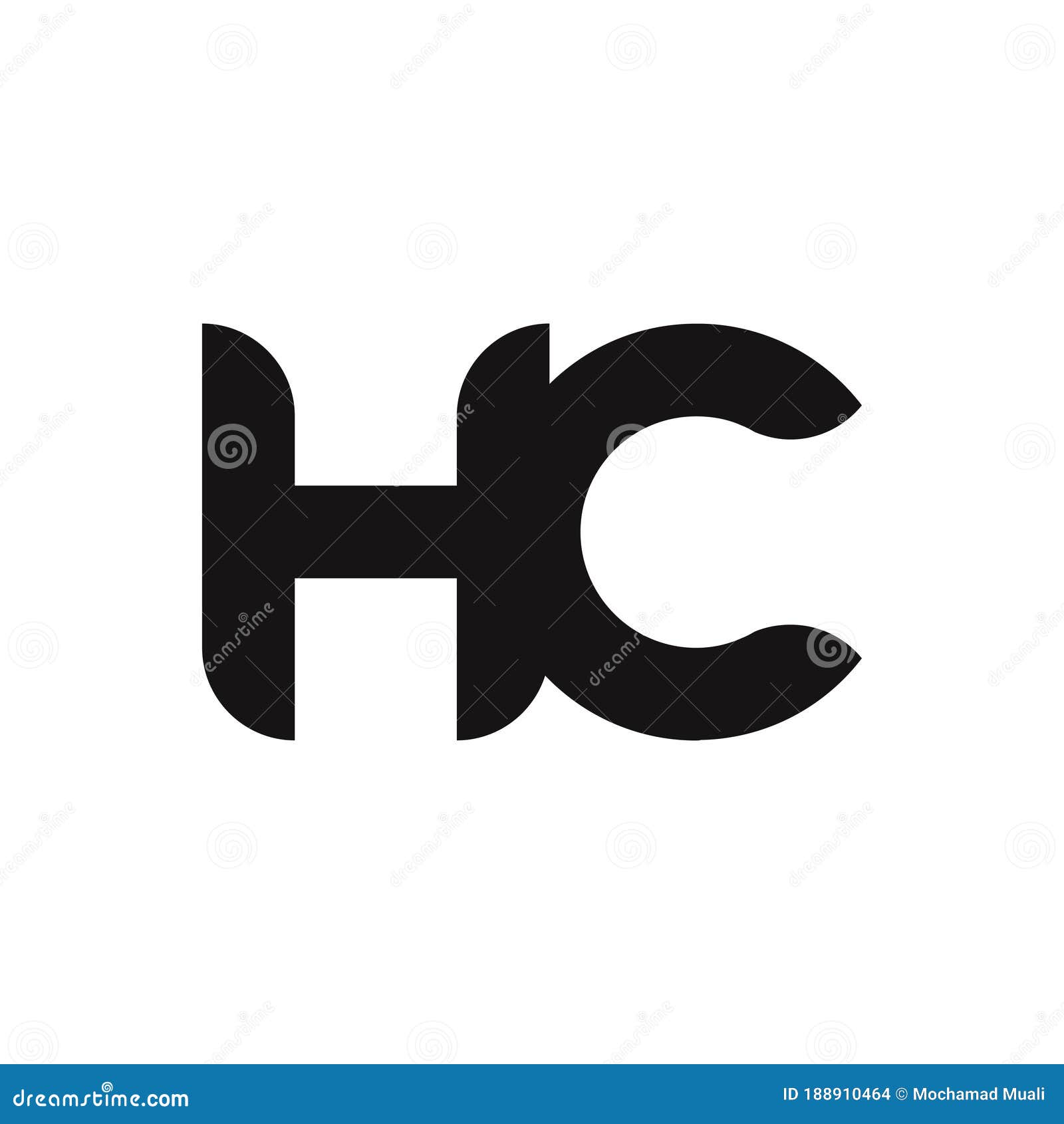 HC Letter Logo Design with Simple Style Stock Vector - Illustration of ...