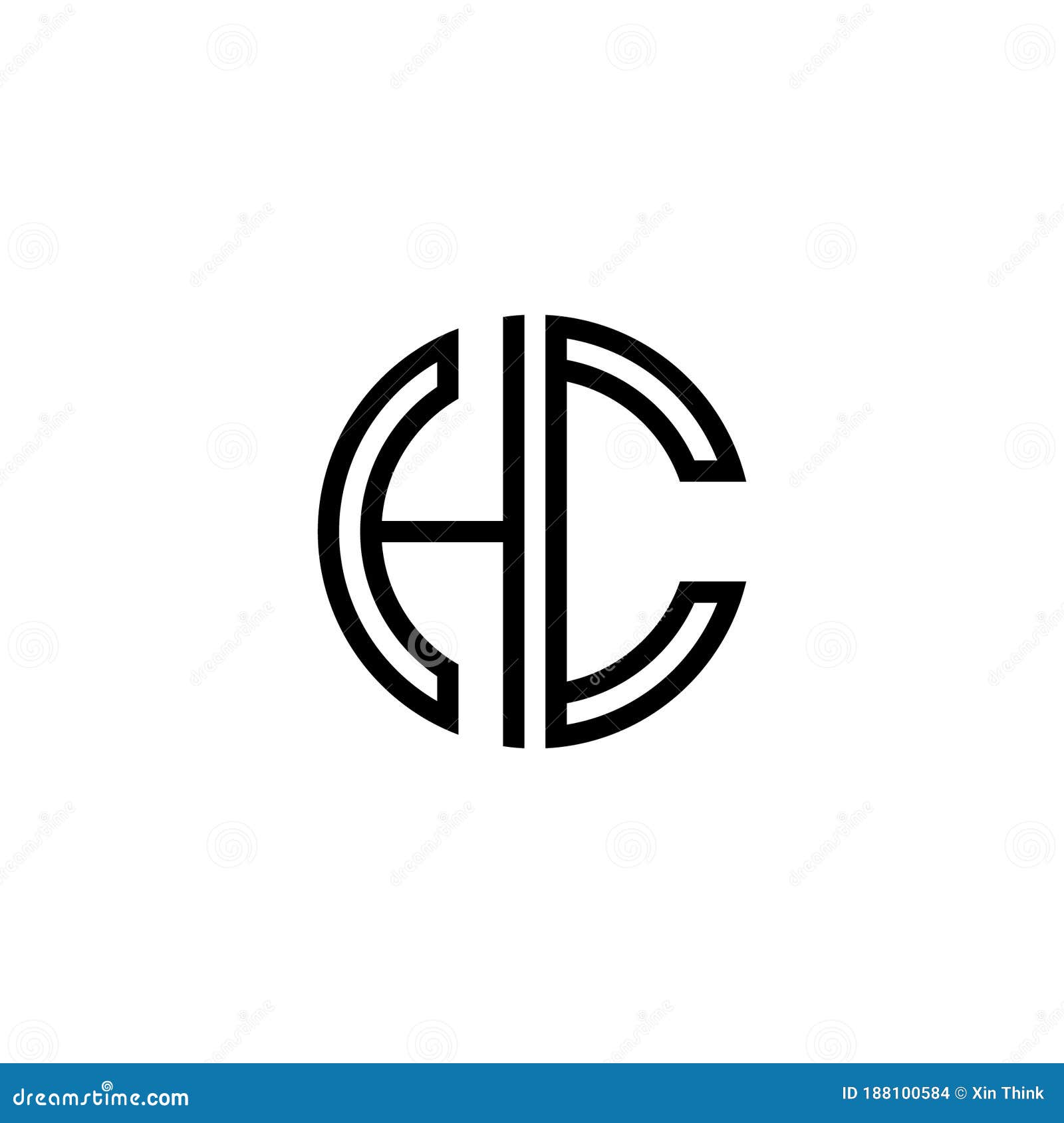 HC Letter Logo Icon Design Template Elements Stock Vector ...