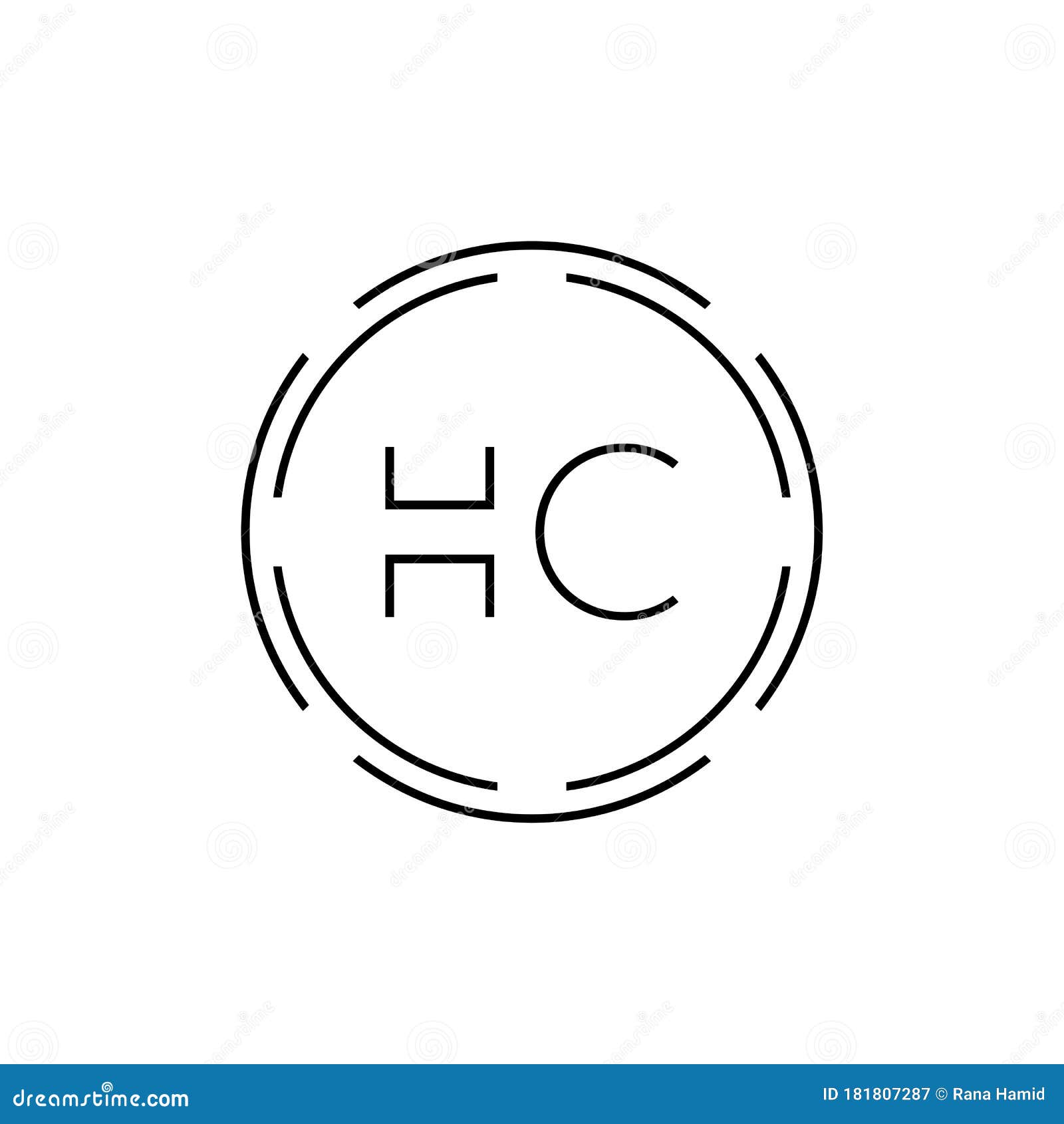 HC Logo Design Vector Template. Initial Circle Letter HC Vector ...
