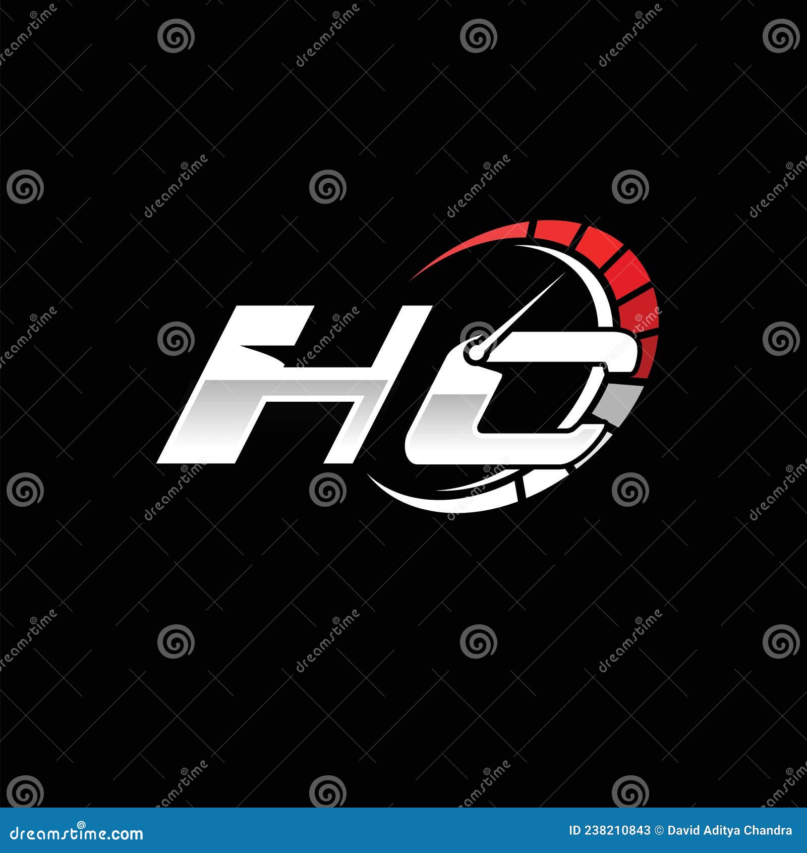 HC Logo Letter Speed Meter Racing Style Stock Vector - Illustration of ...