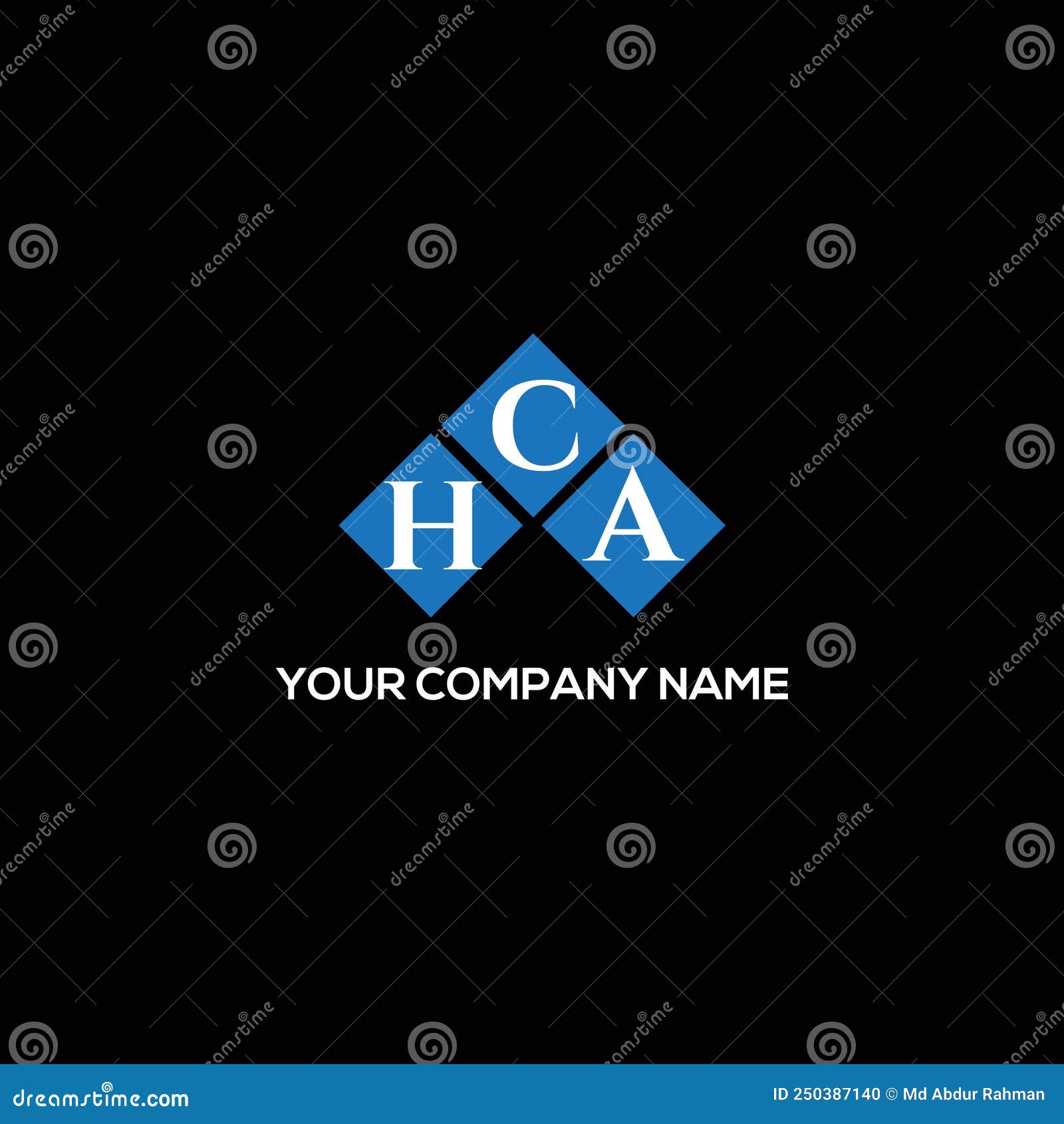 HCA Letter Logo Design On BLACK Background. HCA Creative Initials ...