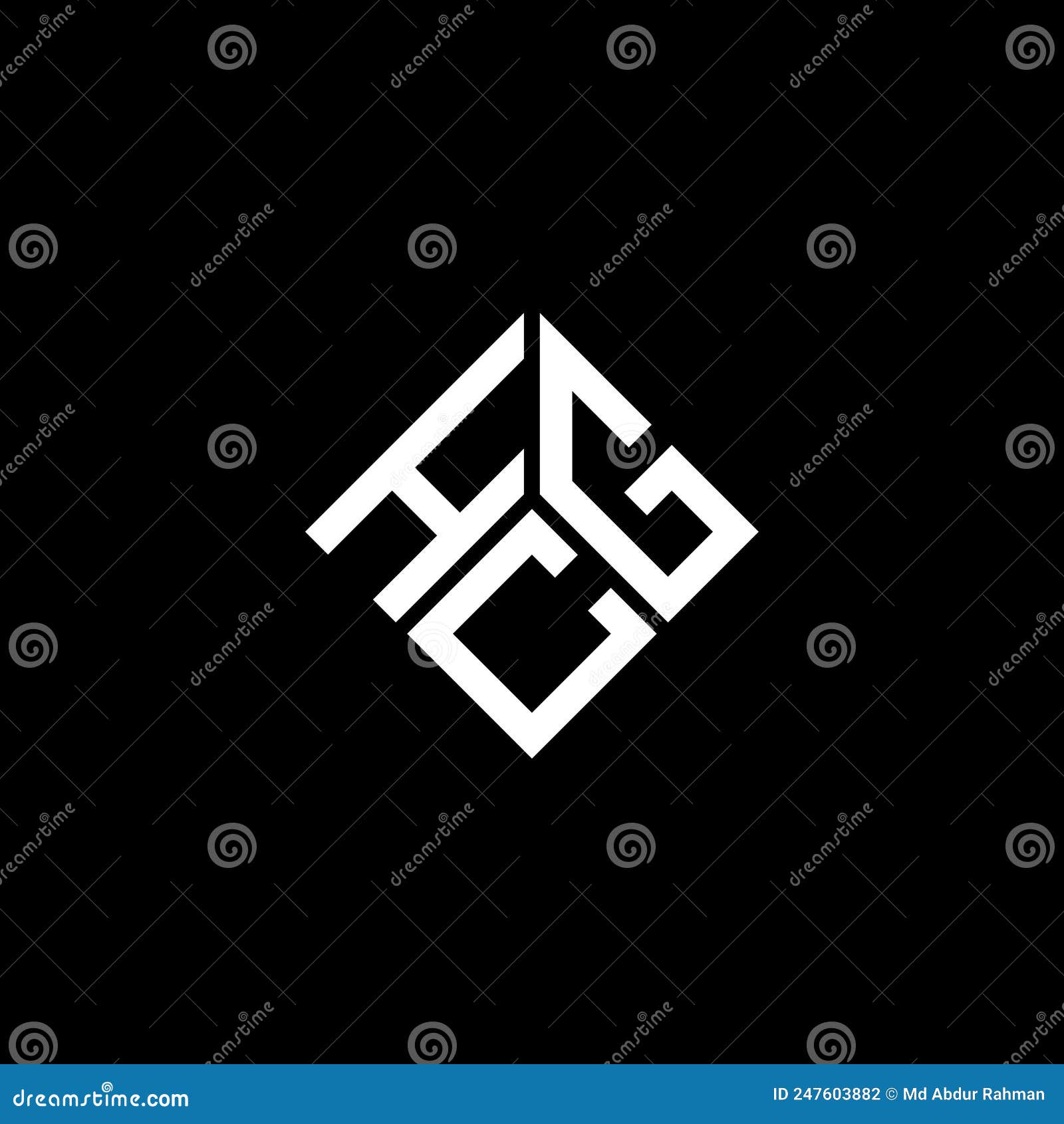 HCG Letter Logo Design on Black Background. HCG Creative Initials ...