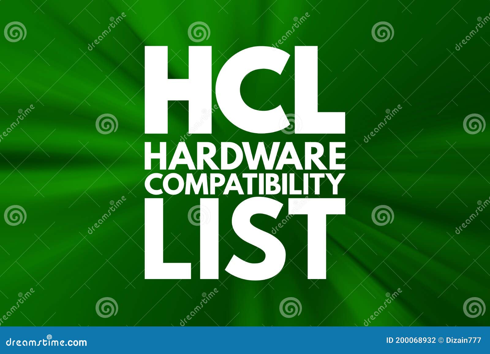HCL - Hardware Compatibility List Acronym, Technology Concept ...