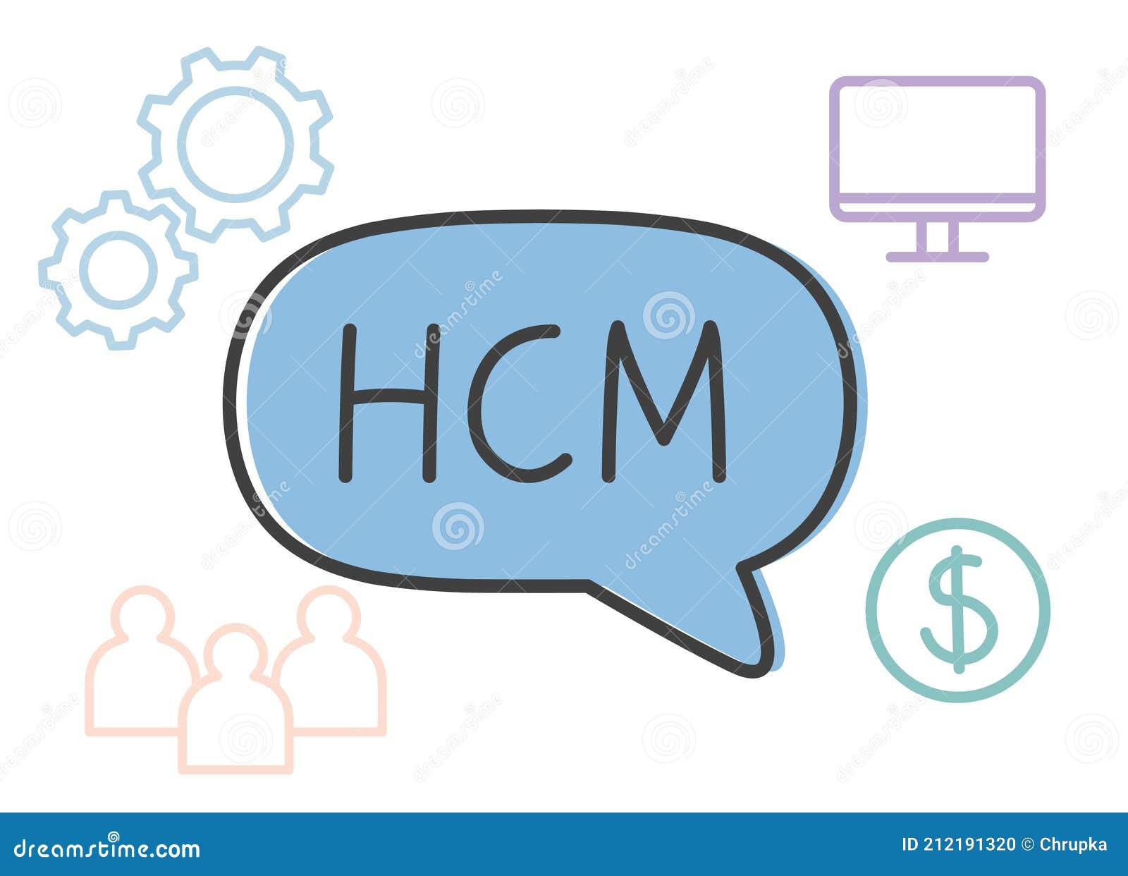 HCM Human Capital Management Written in Speech Bubble Stock Vector ...