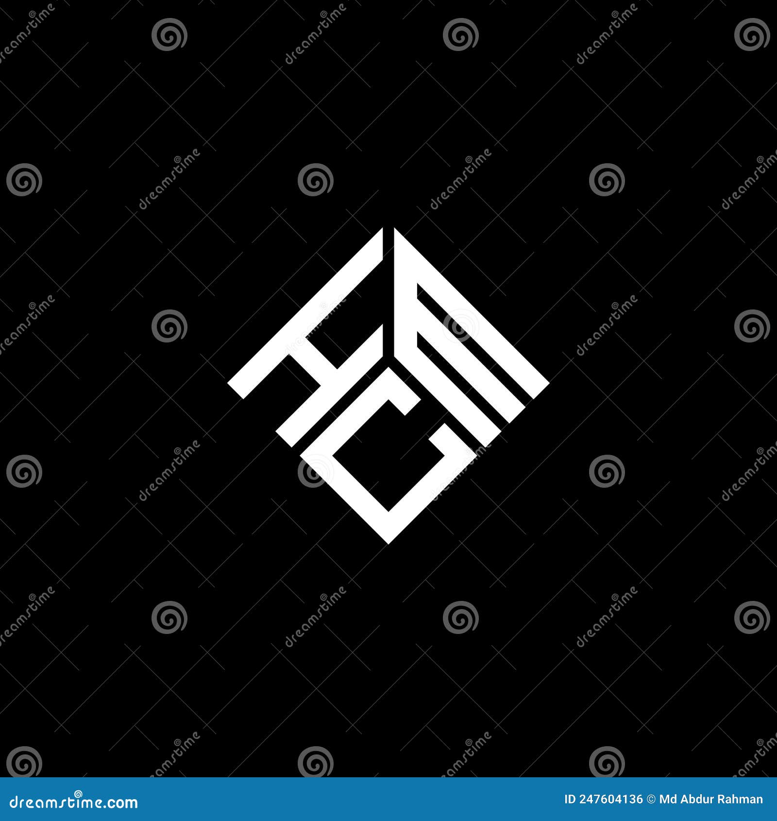 HCM Letter Logo Design on Black Background. HCM Creative Initials ...
