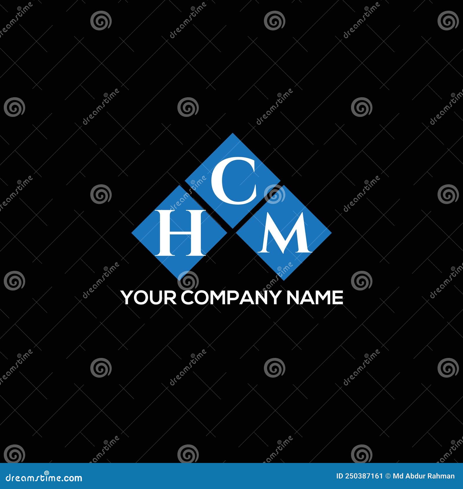 HCM Letter Logo Design on BLACK Background. HCM Creative Initials ...