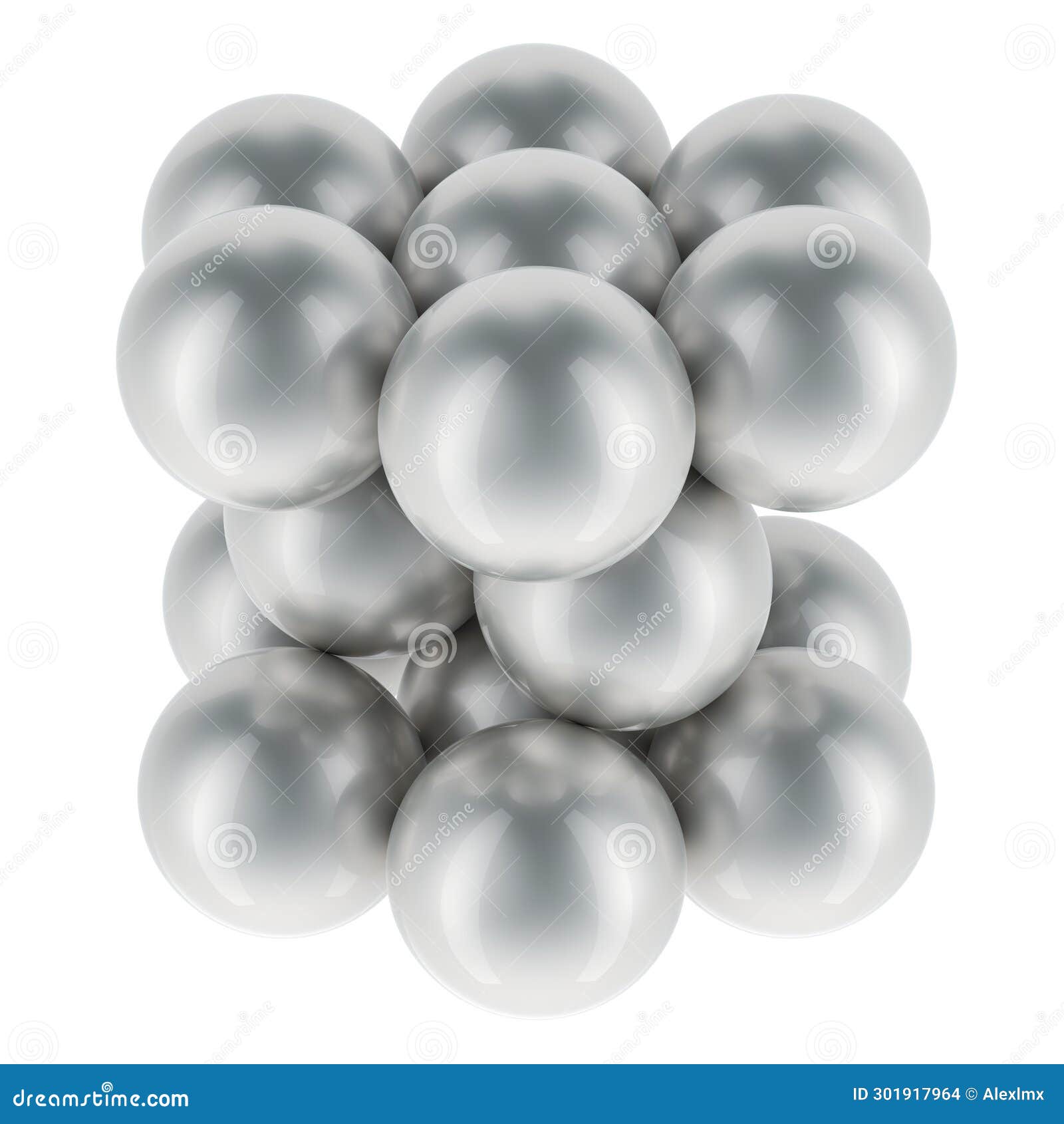 HCP Atoms Package Crystal Lattice Structure. 3D Rendering Stock ...