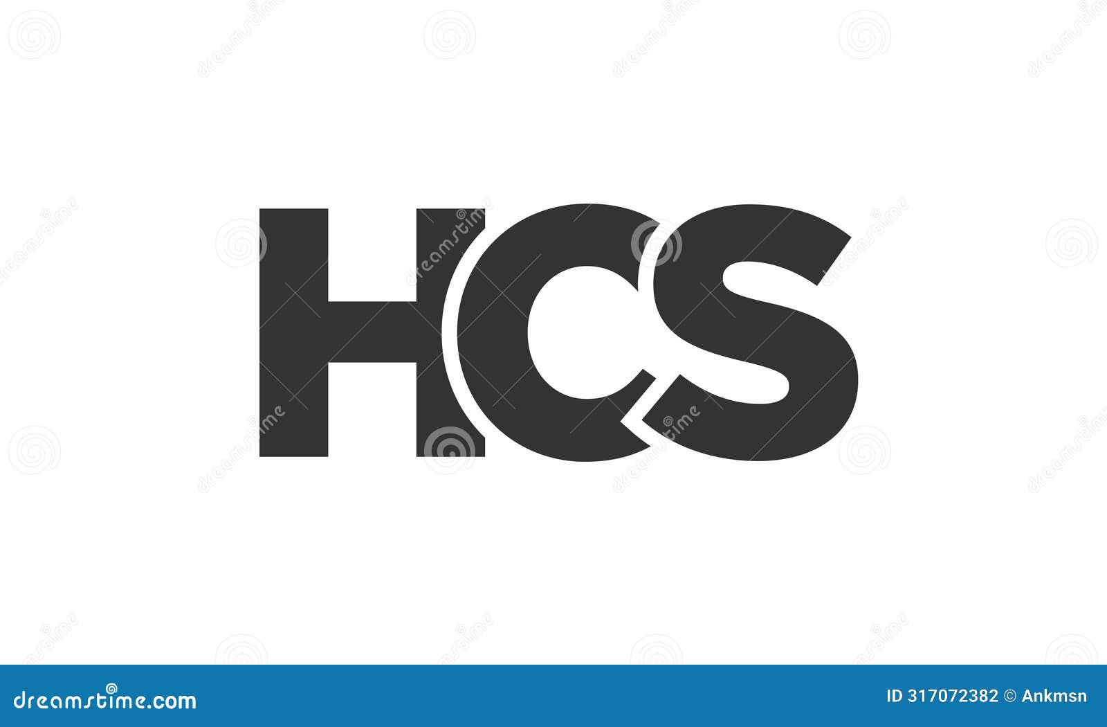 HCS Logo Design Template With Strong And Modern Bold Text. Initial ...