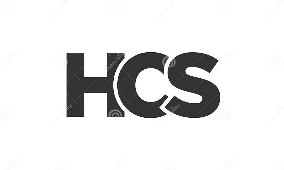 HCS Logo Design Template with Strong and Modern Bold Text. Initial ...