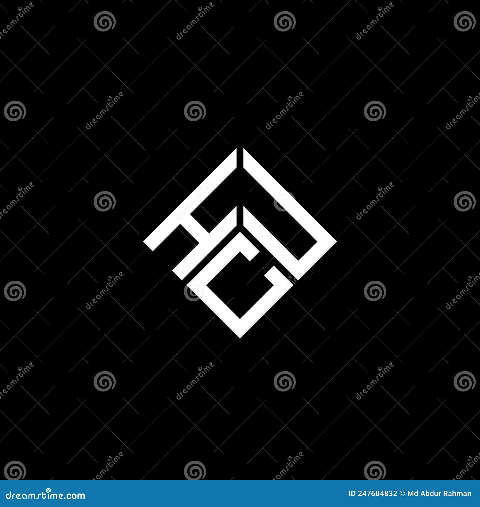 HCU Letter Logo Design On Black Background. HCU Creative Initials ...