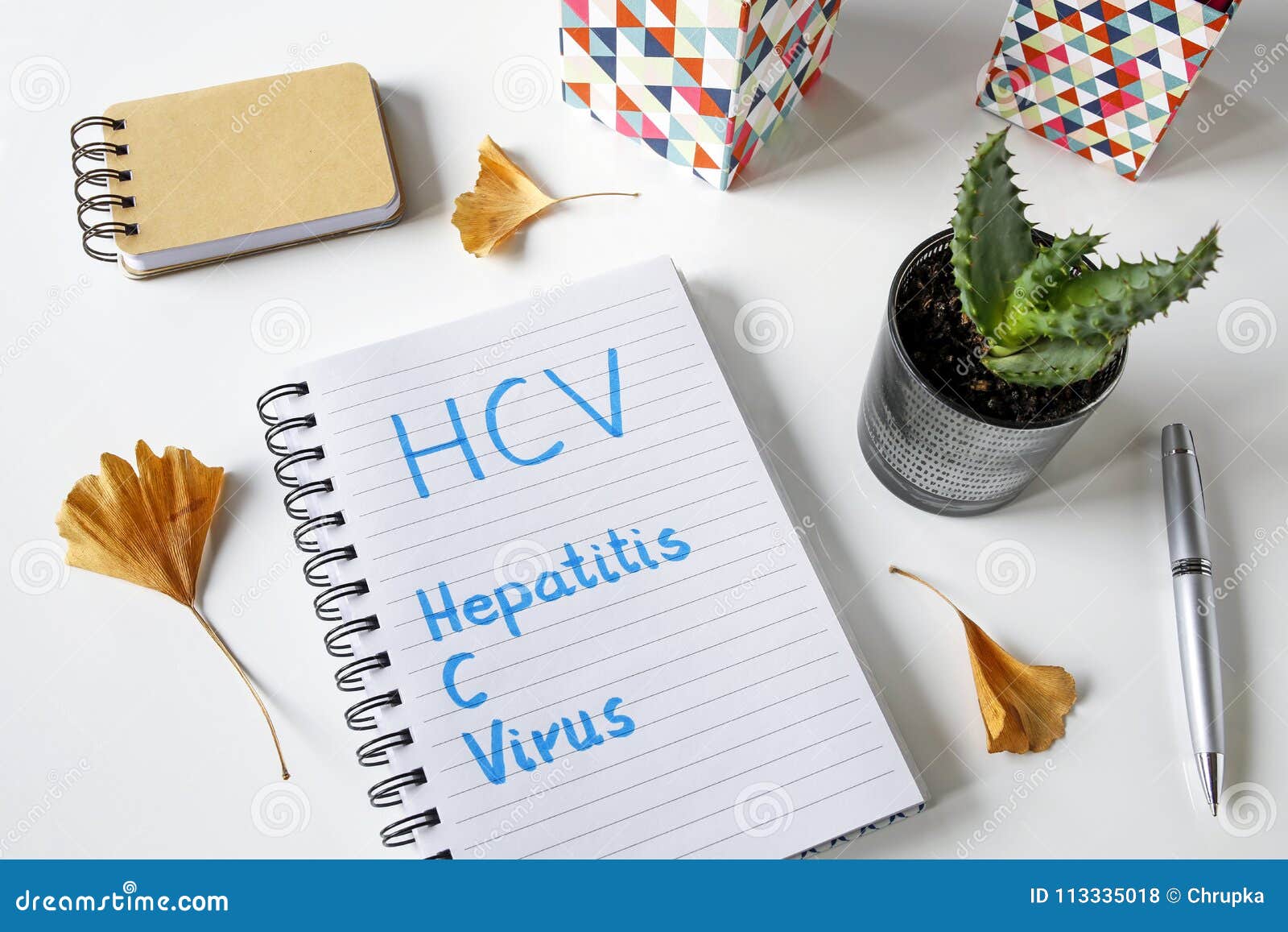 HCV Hepatitis C Virus Written in a Notebook Stock Photo - Image of ...