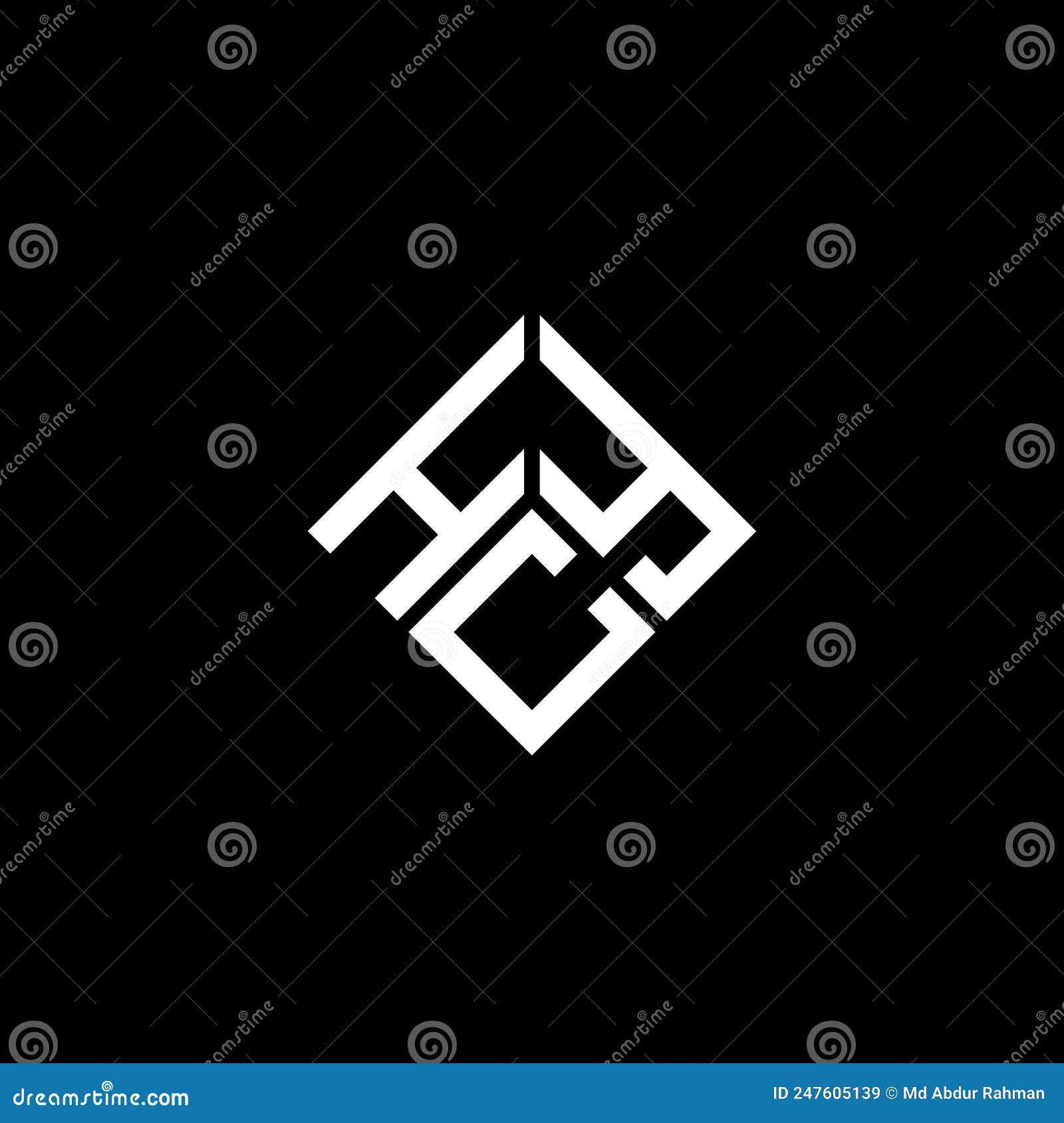 HCY Letter Logo Design On Black Background. HCY Creative Initials ...