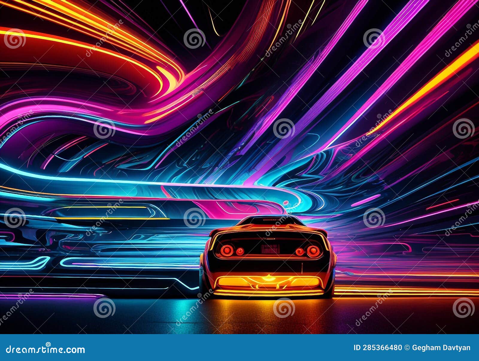 Abstract Sports Car on Colored Background, Car Art, Colored Car on ...
