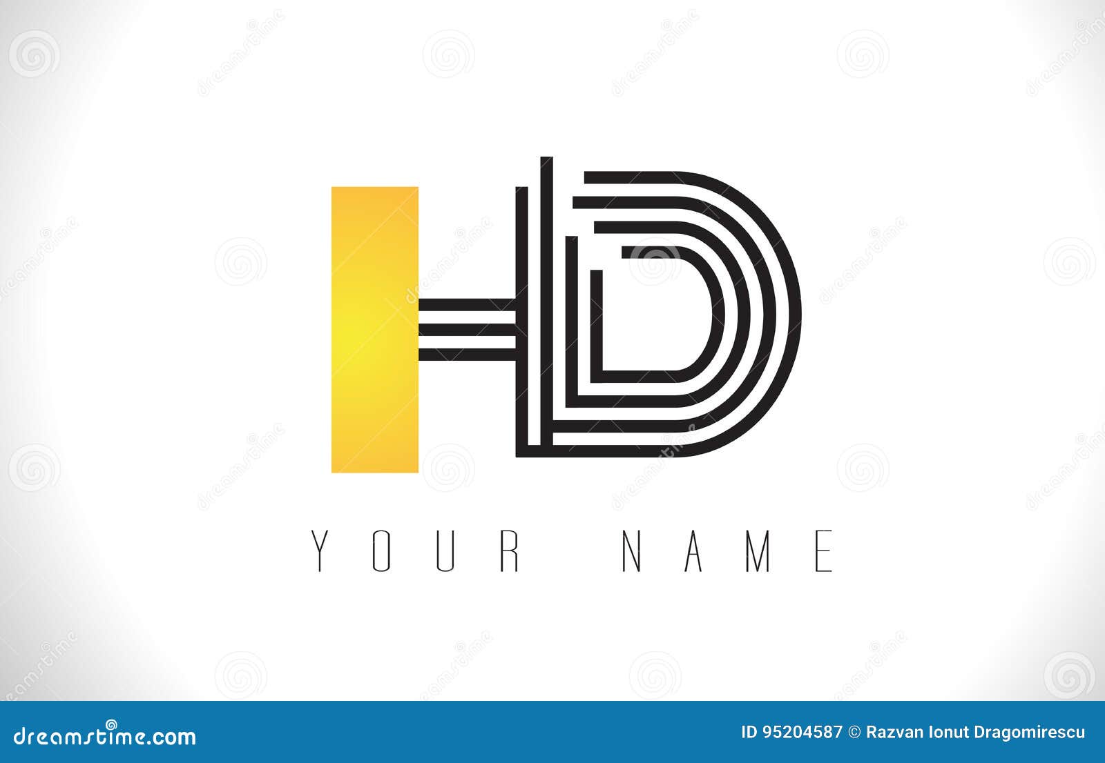 HD Black Lines Letter Logo. Creative Line Letters Vector Templat Stock ...