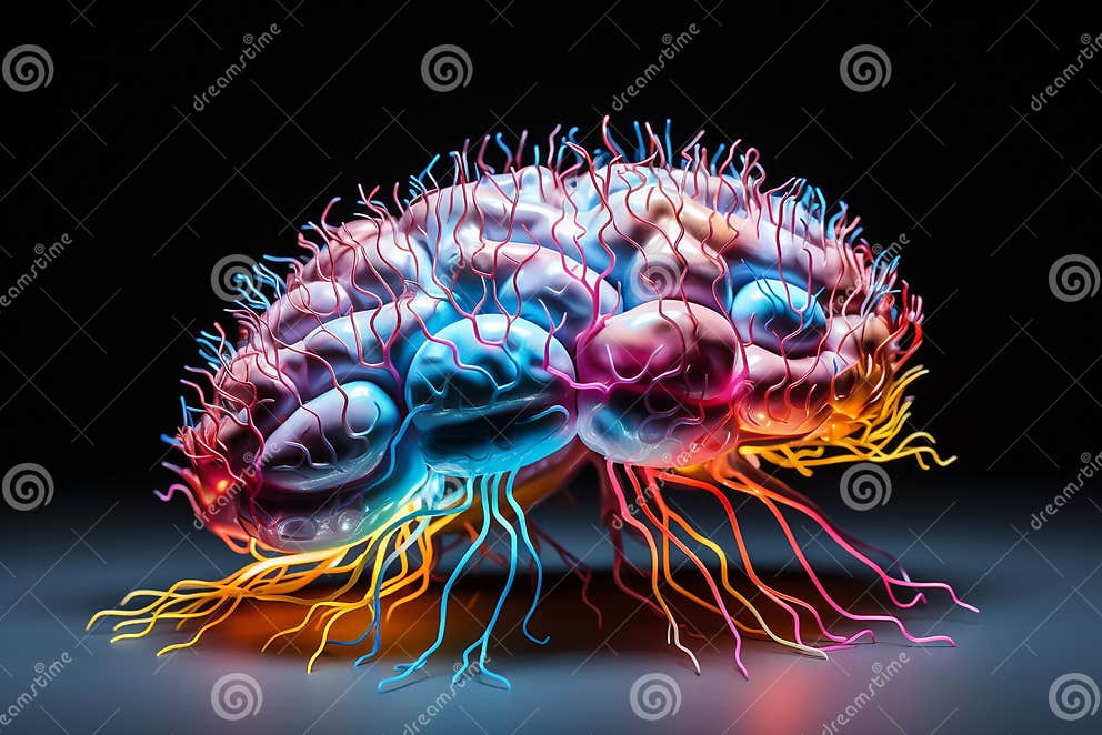An HD Capture of a High-tech Brain, Its Convoluted Surface Illuminated ...