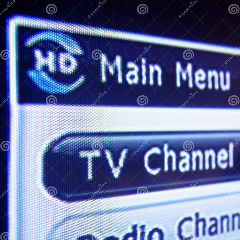 HD Digital Television Menu stock image. Image of black - 13120249