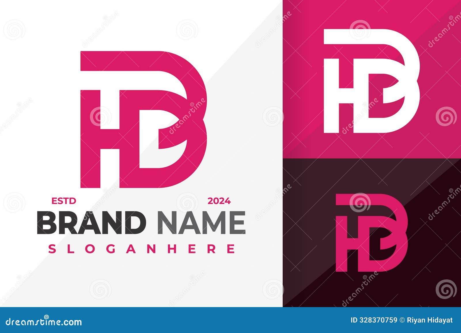 HD or HB Letter Monogram Logo Design Vector Symbol Icon Illustration ...