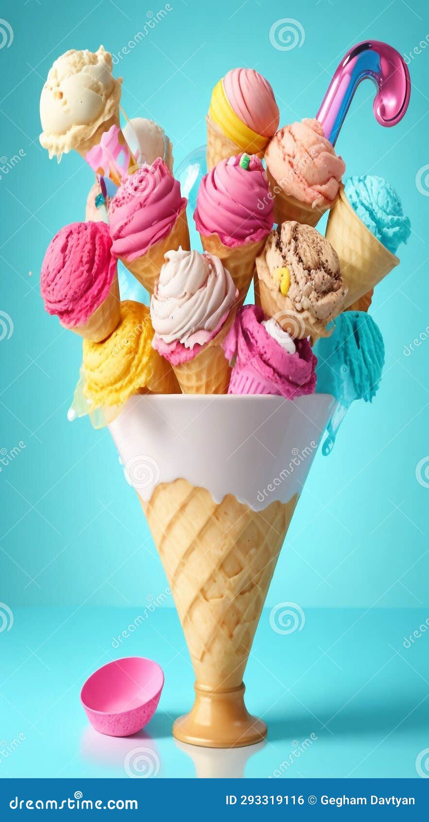 Hd Ice Cream Background, Colored Ice Creams on Abstract Background, Ice ...