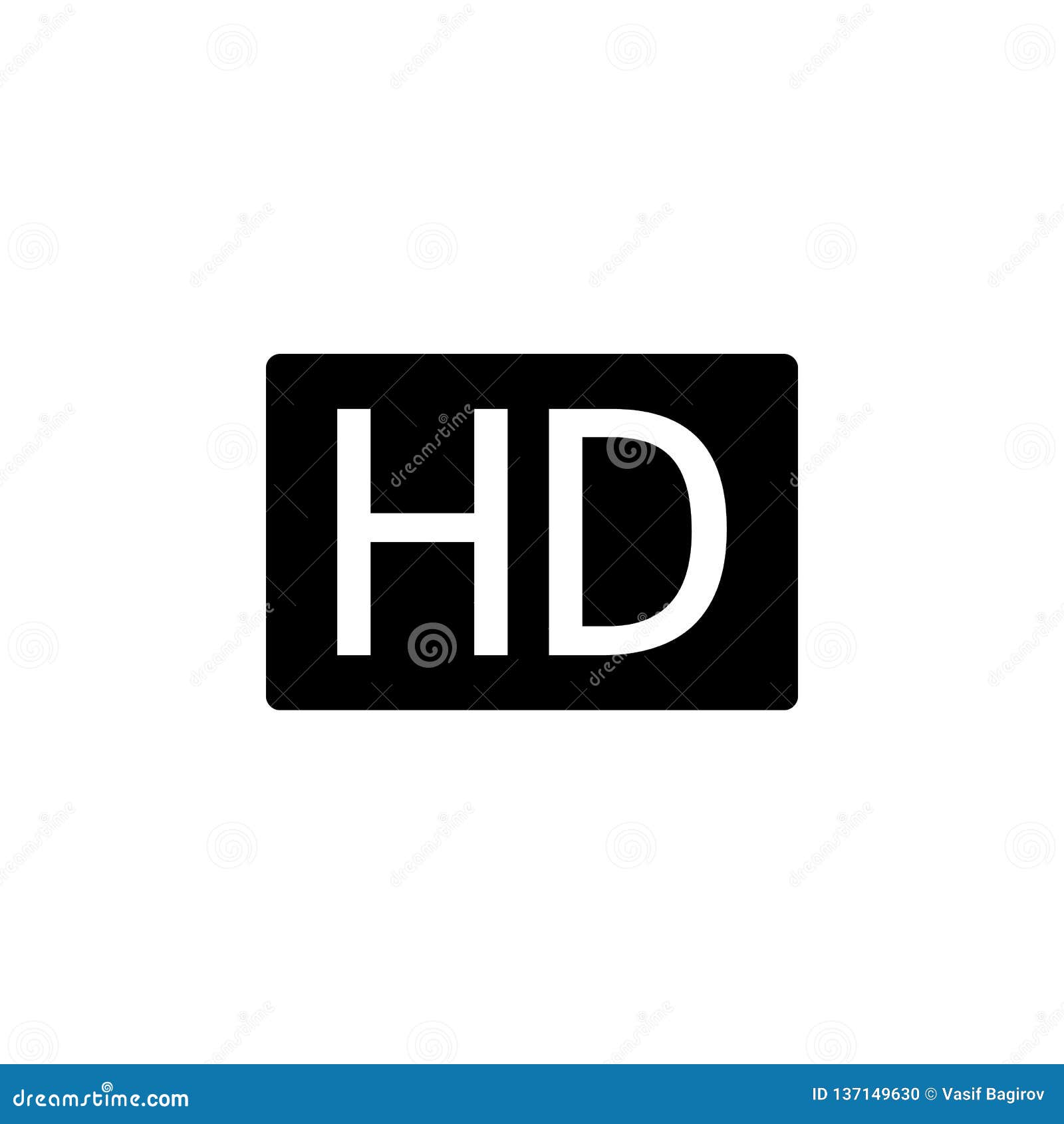 HD Icon,HD Icon Vector, in Trendy Flat Style Isolated on White ...