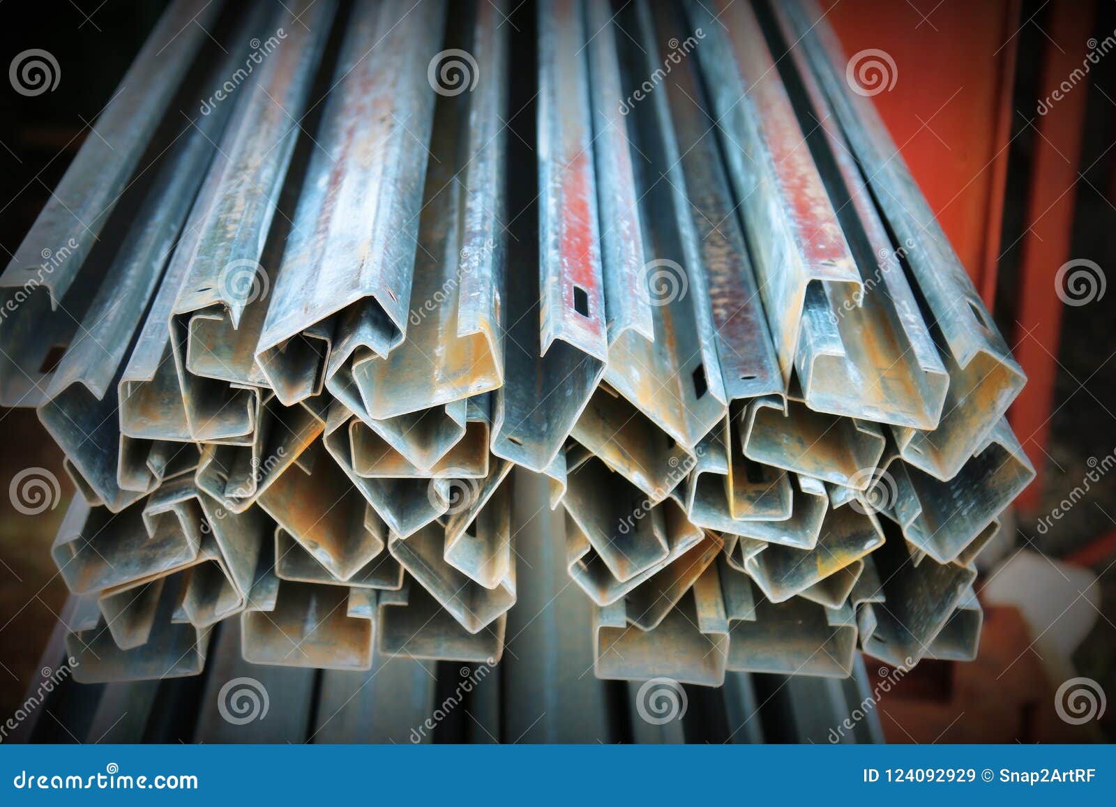 HD Image of Galvanized Rectangular Steel Tubes Stock Image - Image of ...
