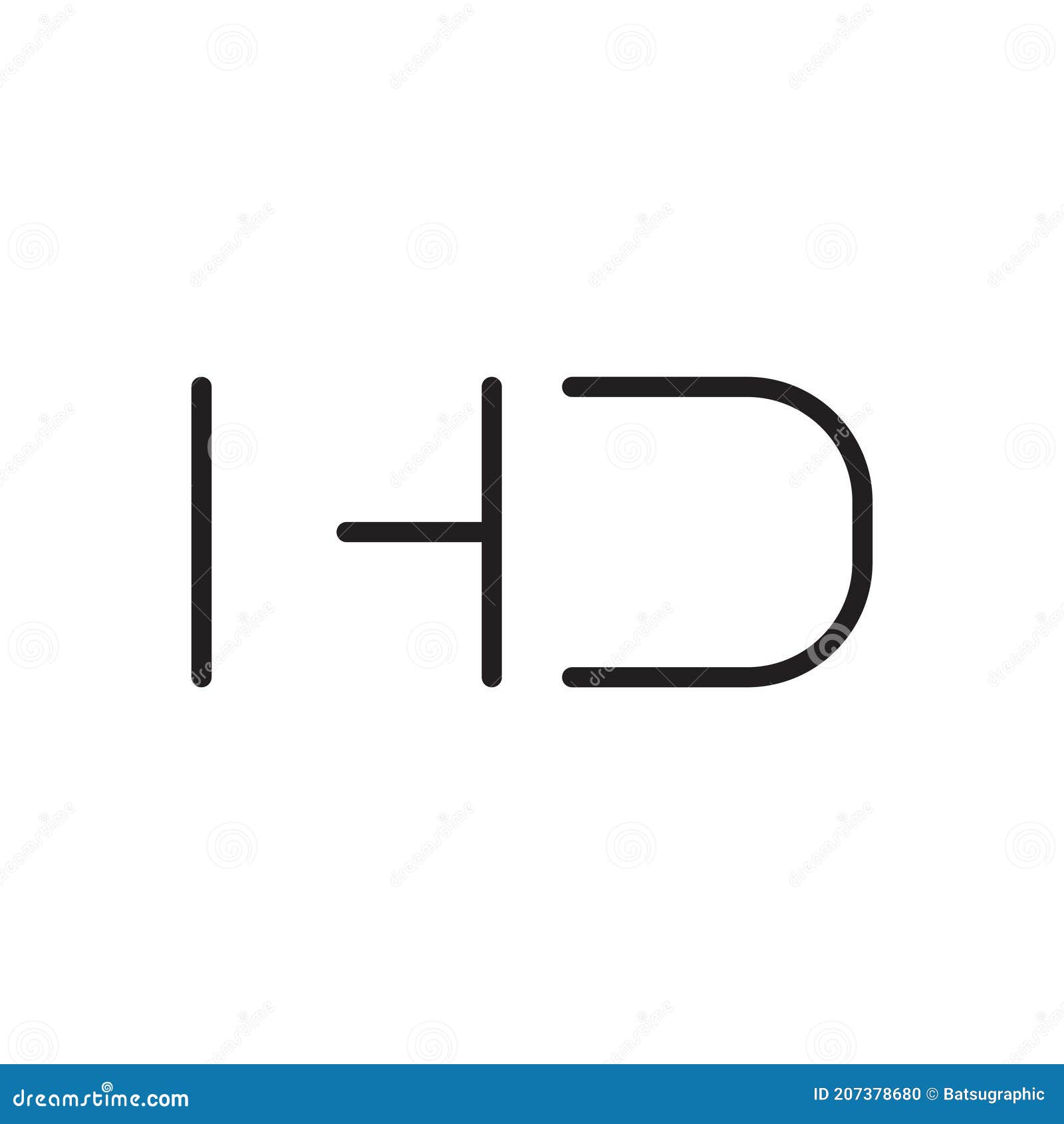 Hd Initial Letter Vector Logo Icon Stock Vector - Illustration of type ...