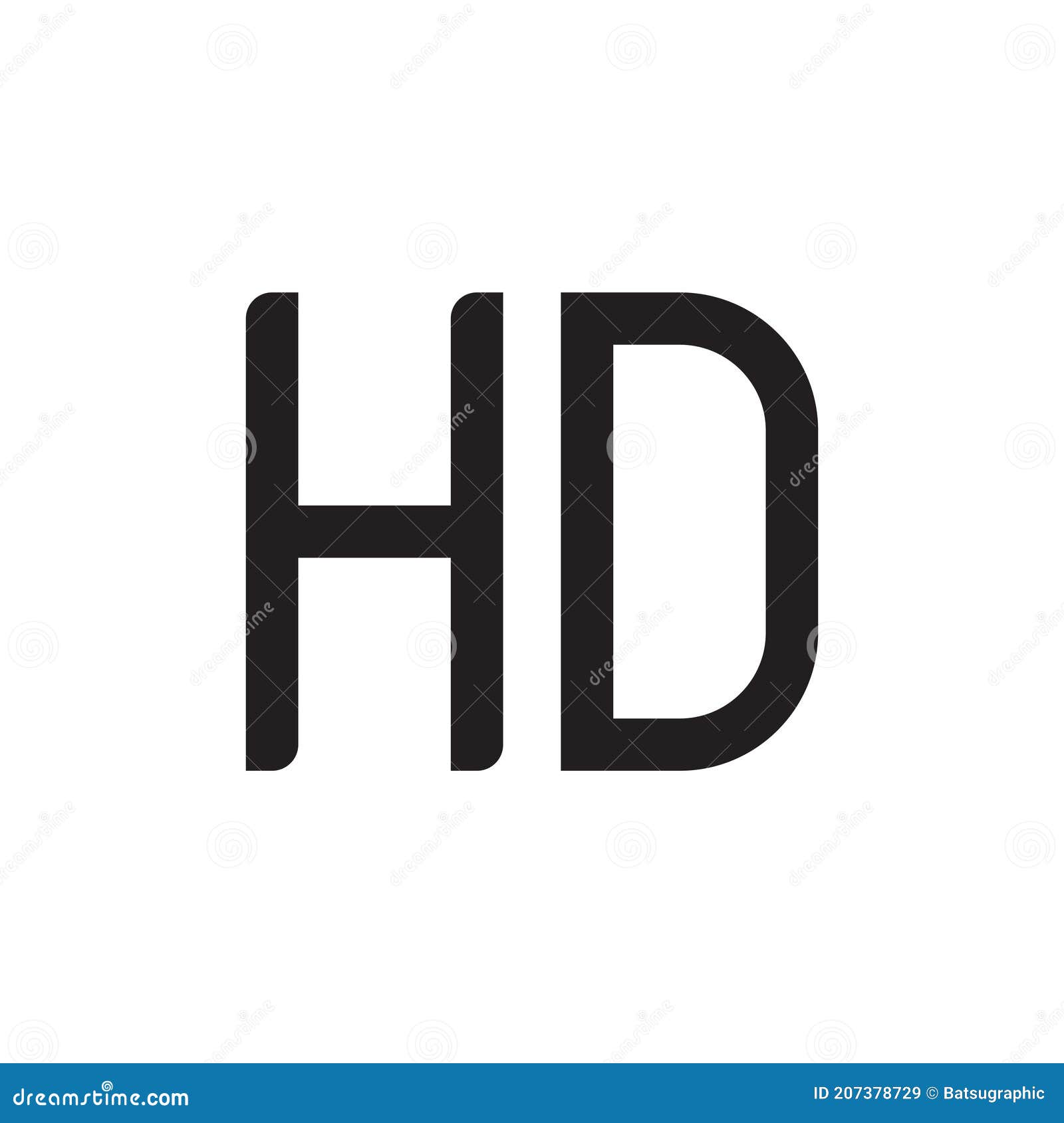 Hd Initial Letter Vector Logo Icon Stock Vector - Illustration of ...