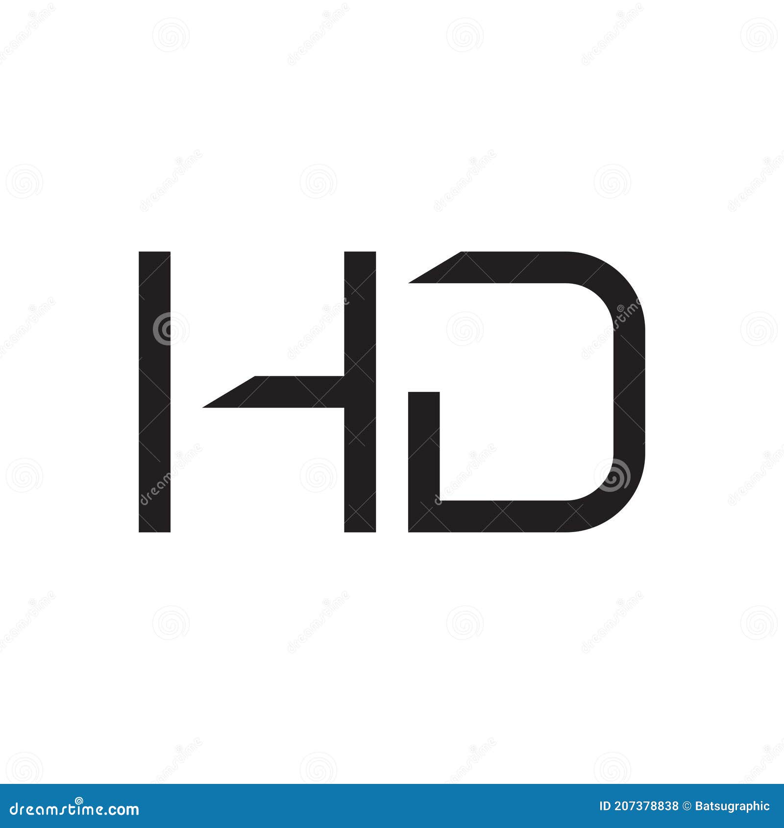 Hd Initial Letter Vector Logo Icon Stock Vector - Illustration of ...