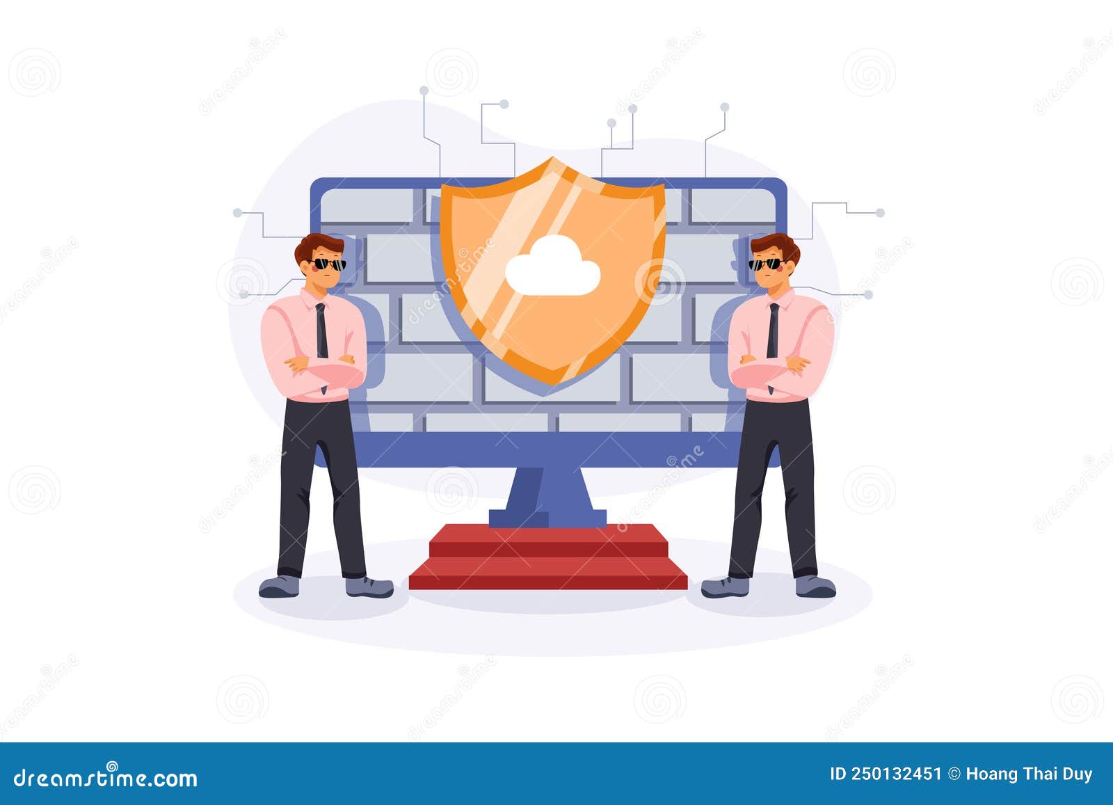 Firewall Illustration Concept. Can Use for Web Banner, Infographics ...